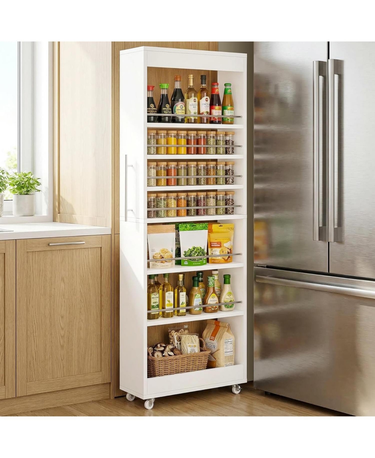 Click here for Tribesigns 73 Tall Slim Storage Cart on Wheels  7-... prices