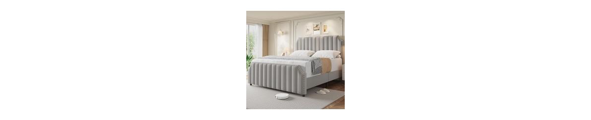 Click here for Homfan Bed Frame  Tall Headboard and Footboard  Up... prices