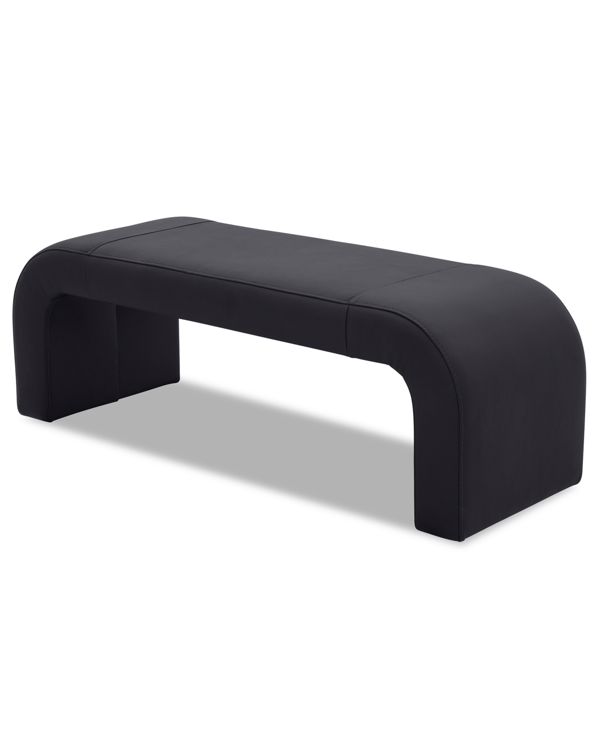 Click here for Furniture Clarie Leather Ottoman - Jet Black prices