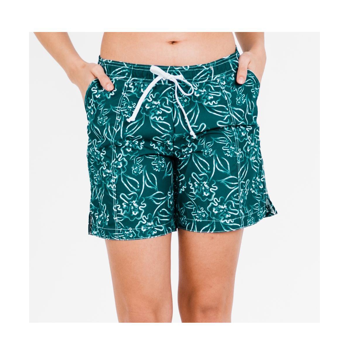 Click here for Calypsa Womens 7 Board Shorts - Dark jade blooms prices