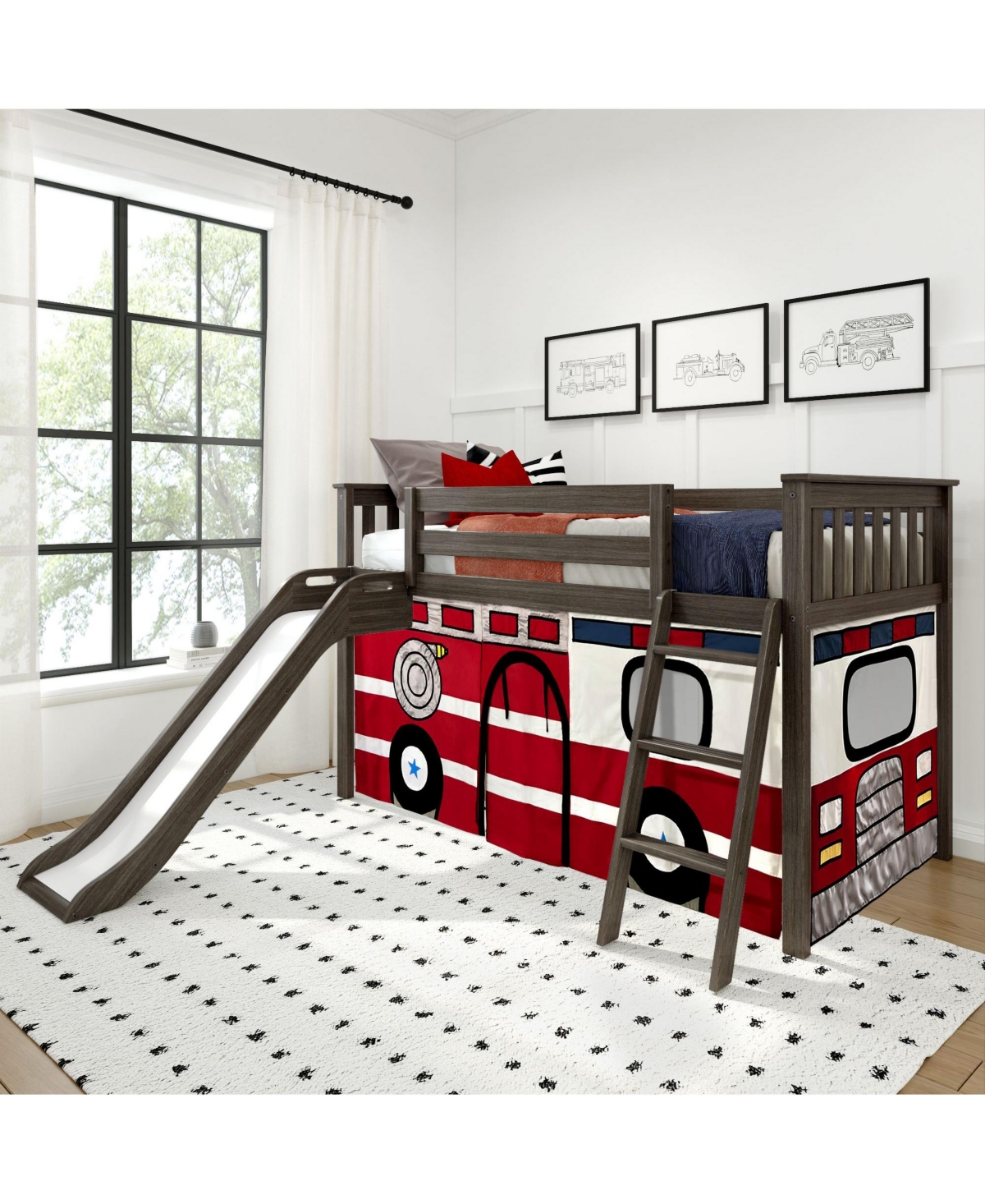 Click here for Max & Lily Low Loft With Easy Slide and Firetruck... prices