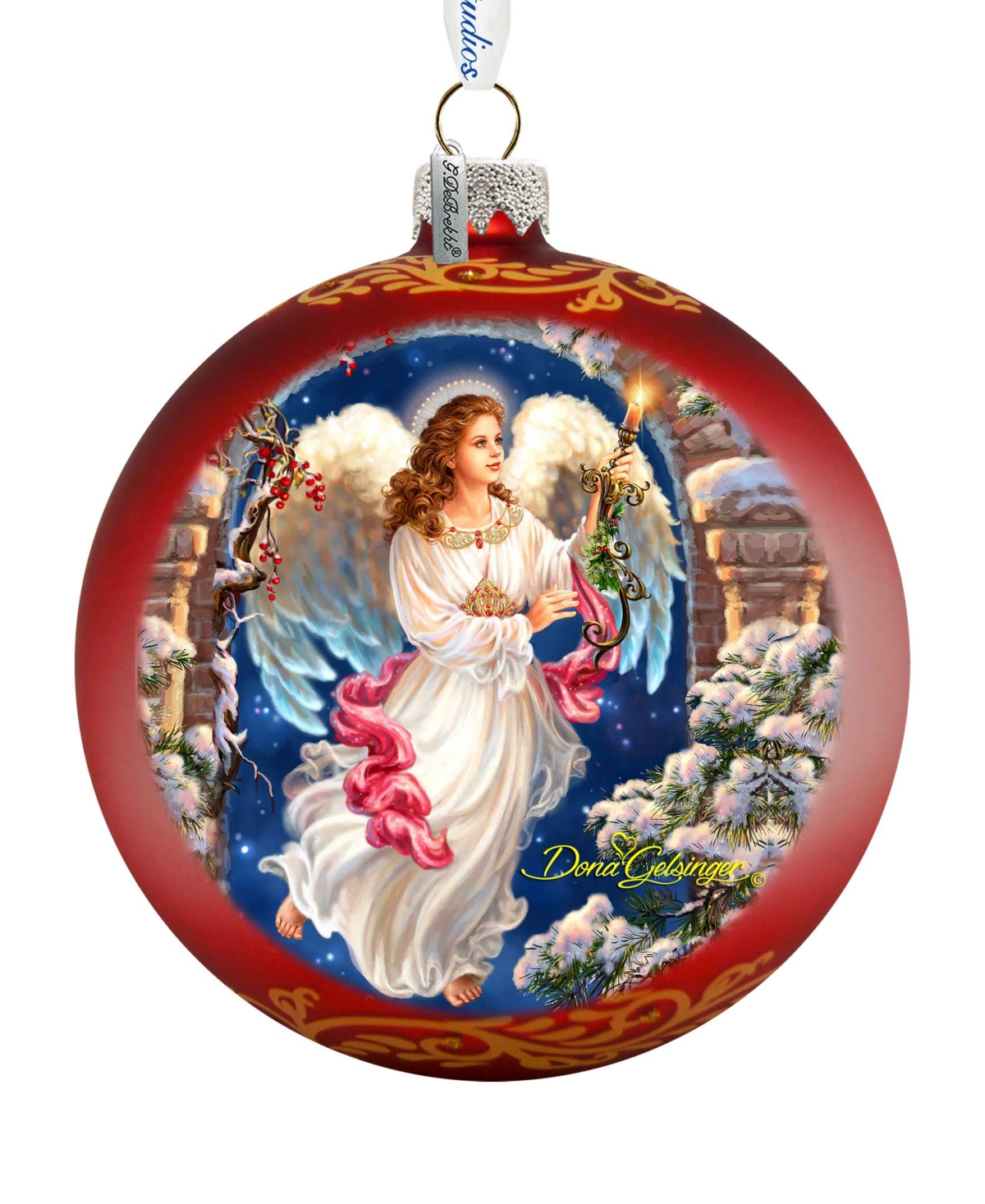 Click here for G.DeBrekht Angel In The Arch Glass Ornament - Mult... prices