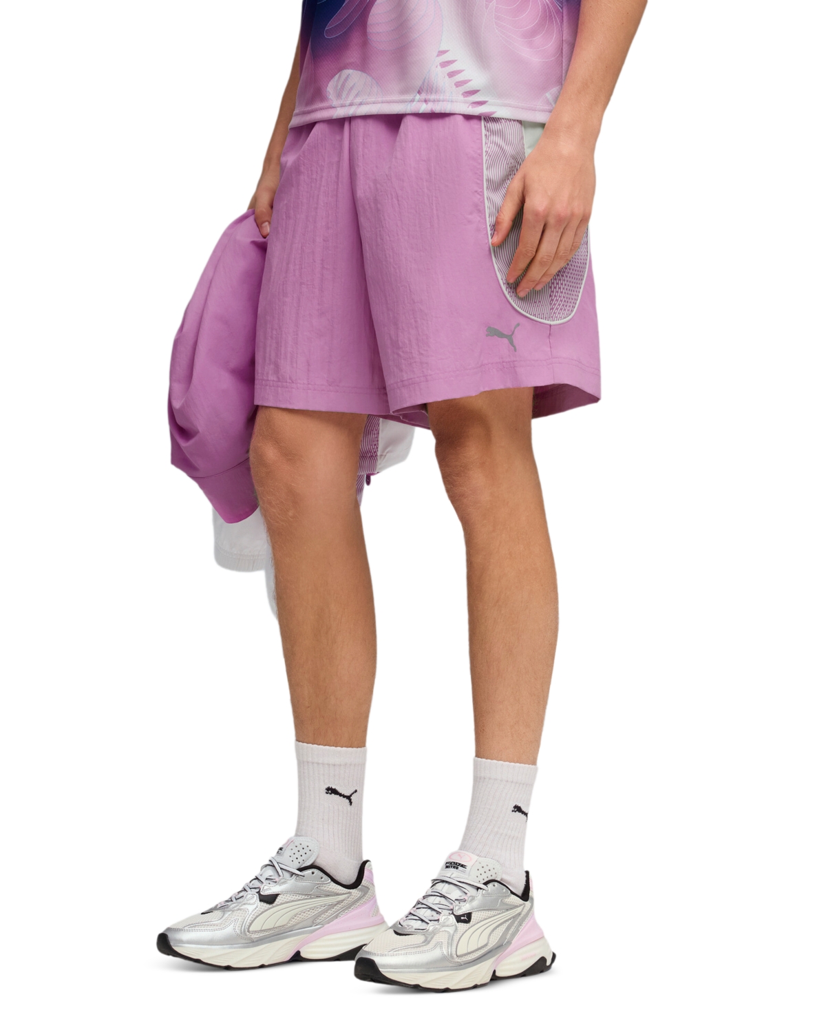 Click here for Puma Mens Pumatech-x Regular-Fit Shorts - Mauve Po... prices