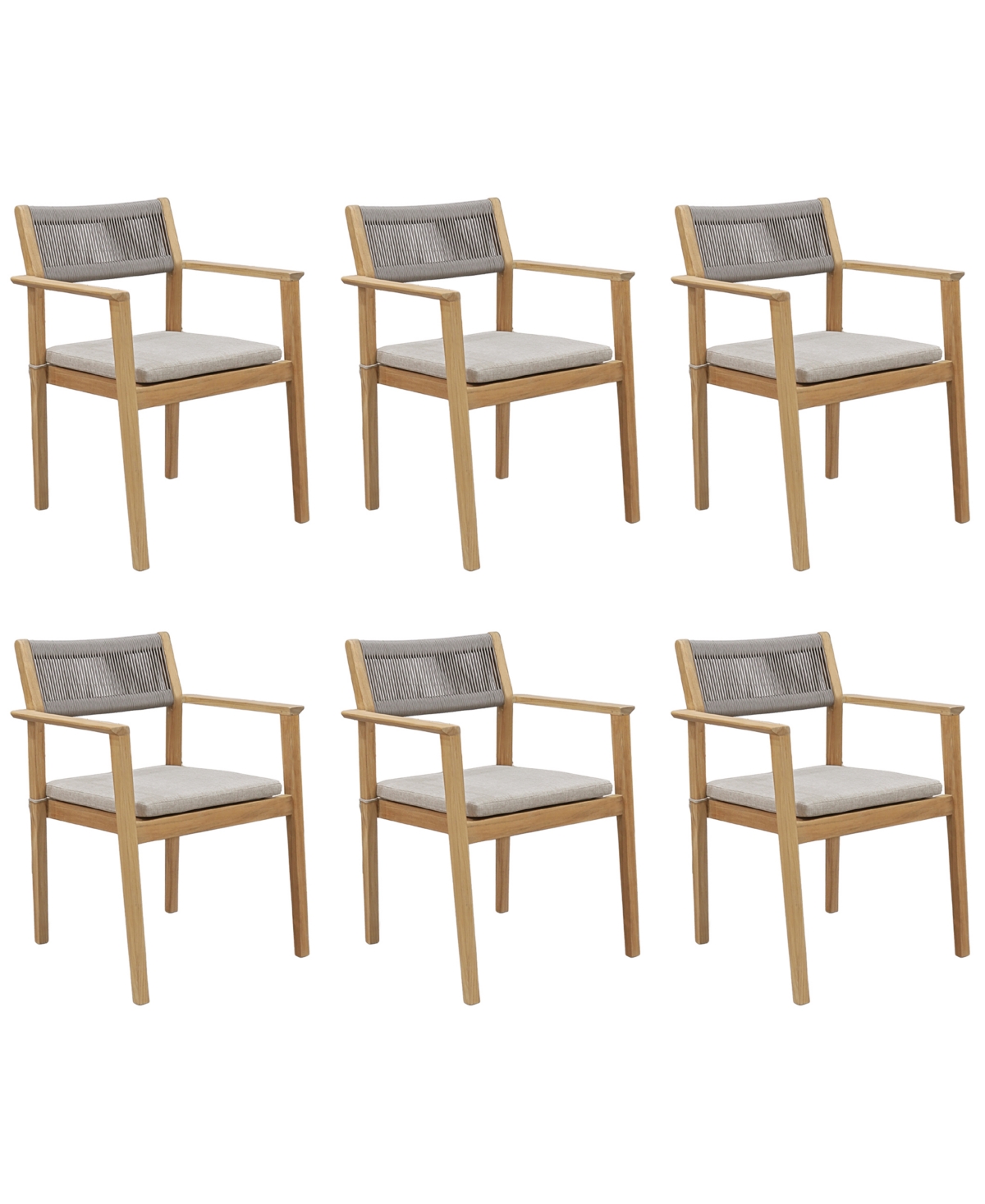 Click here for Bristol 6-Pc. Teak Outdoor Dining Chair Bundle  Cr... prices