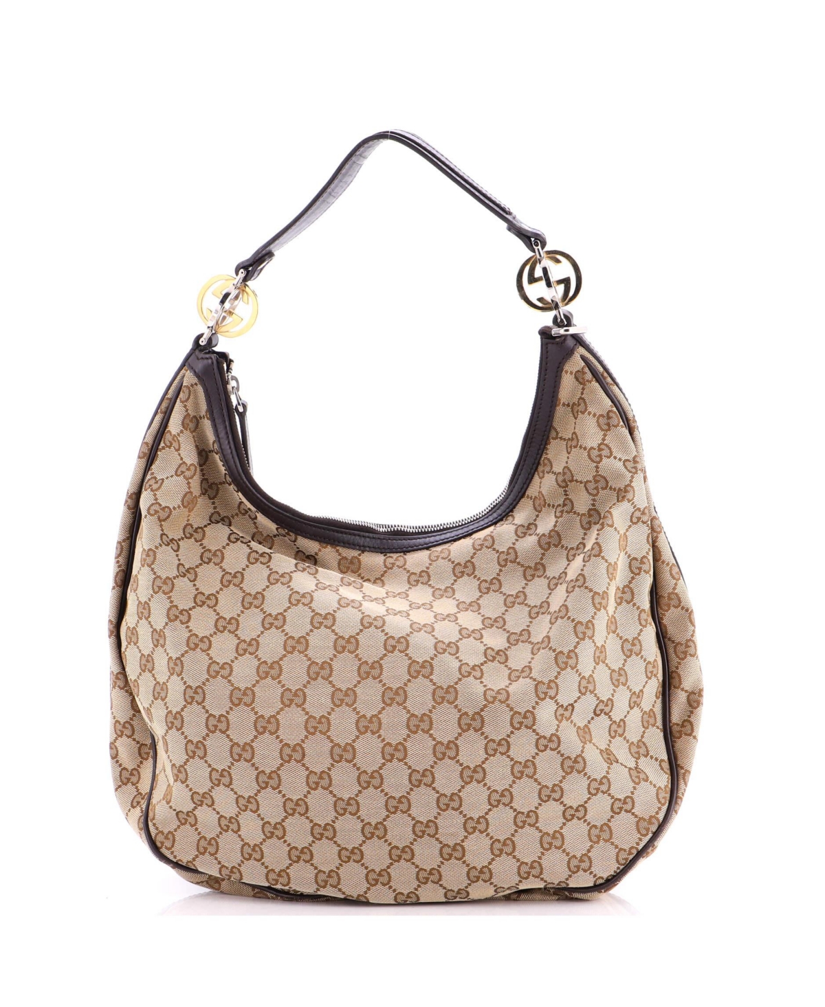 Click here for Pre-Owned Gucci Large Twins Hobo Gg Canvas - Brown prices