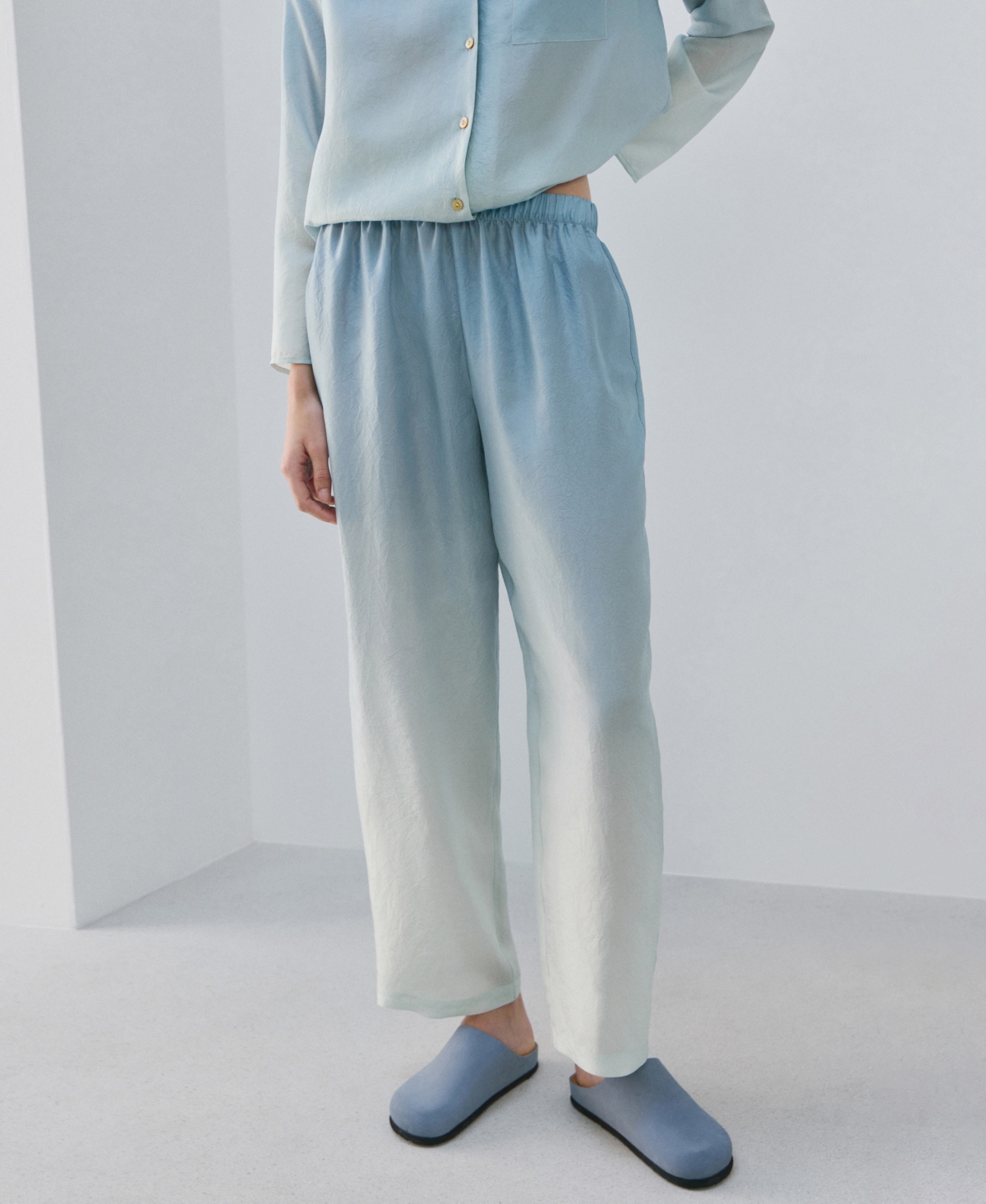 Click here for Mango Womens Ombre Silk Trousers - Blue prices