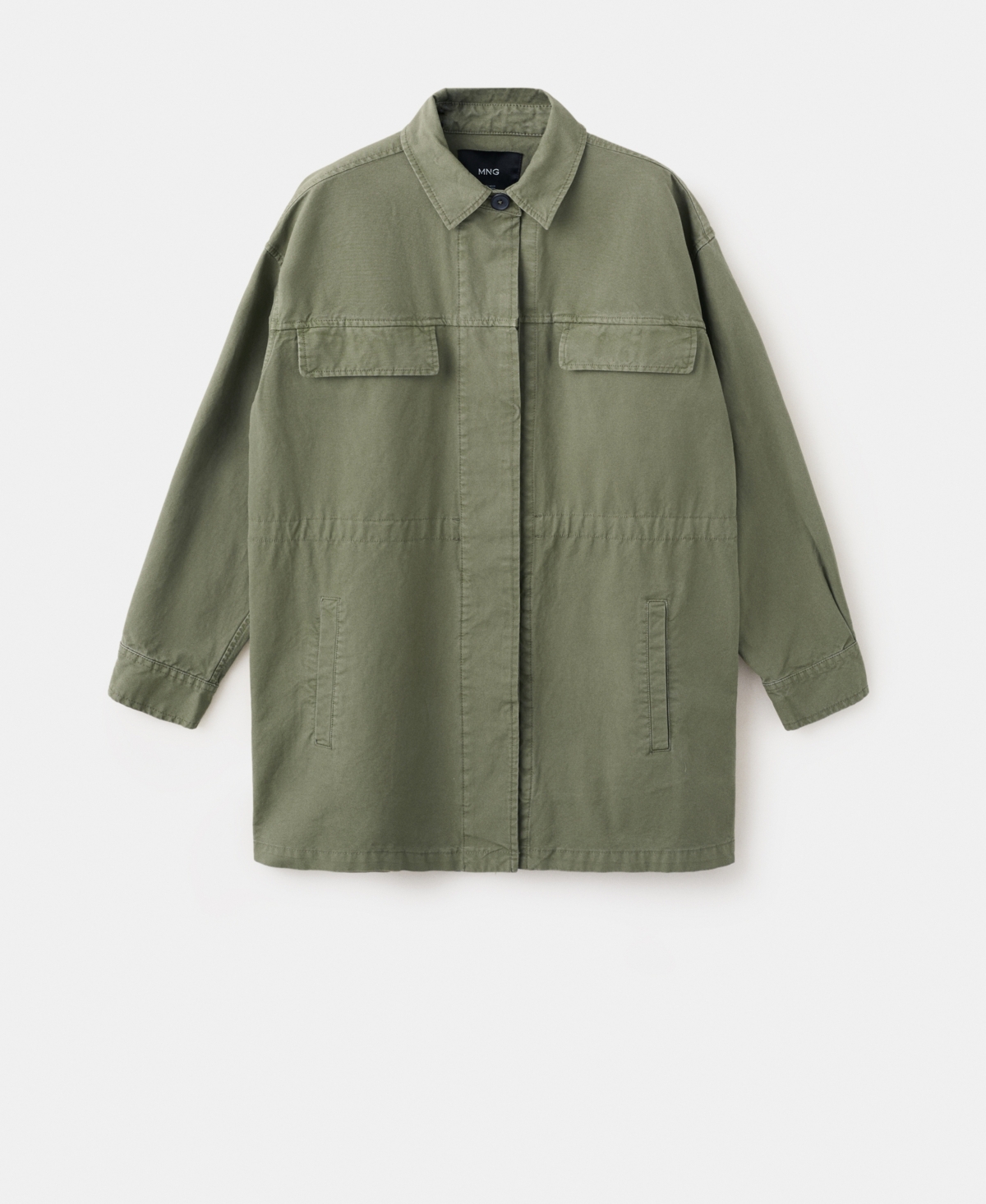 Click here for Mango Womens Oversized Denim Parka - Khaki prices