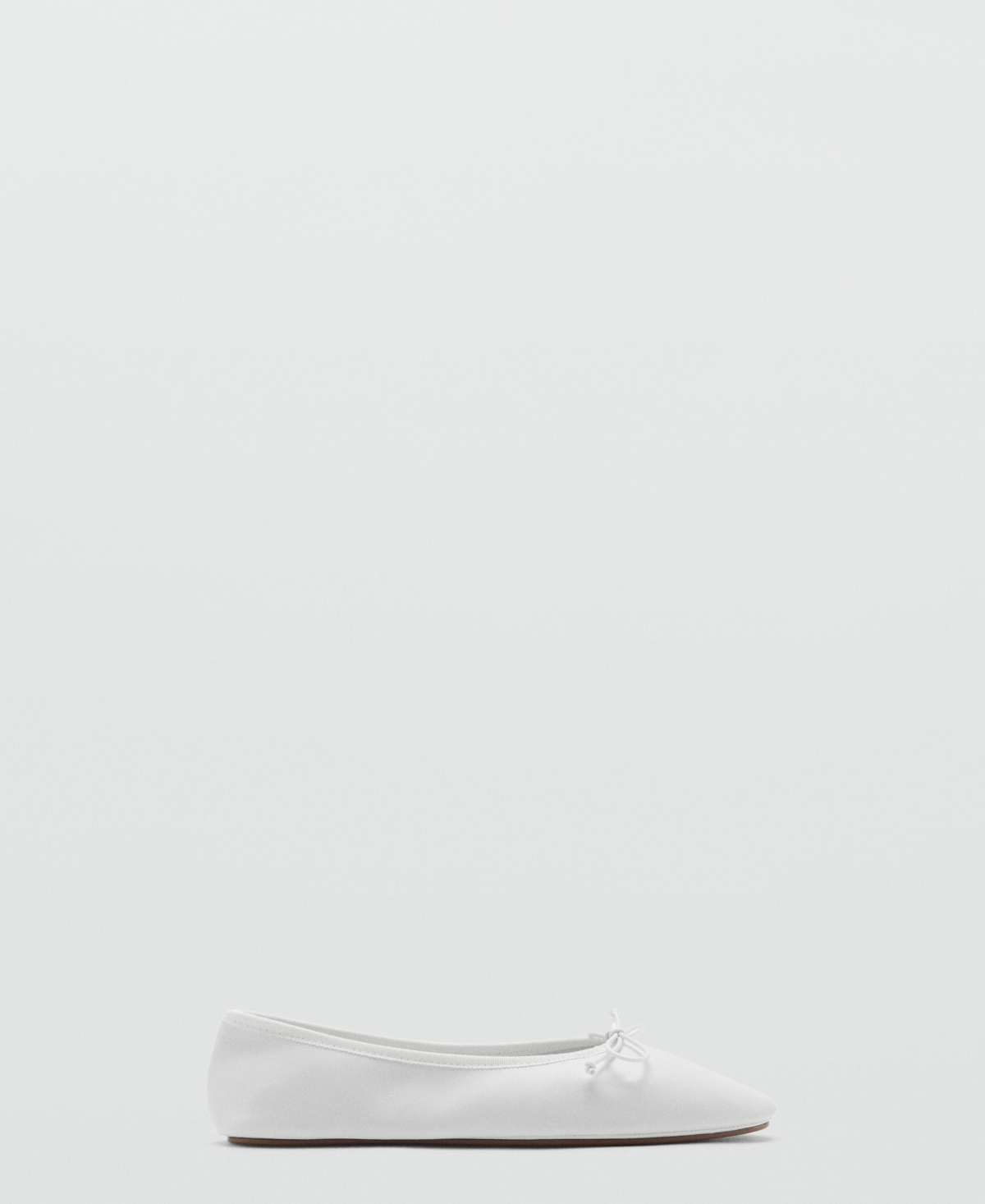 Click here for Mango Womens Bow Leather Ballet Flats - White prices