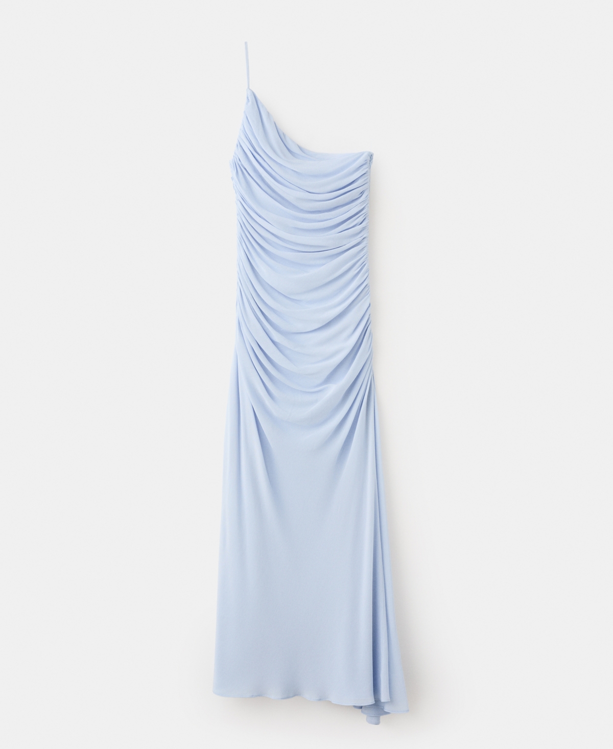 Click here for Mango Womens Asymmetrical Pleated Dress - Sky Blue prices