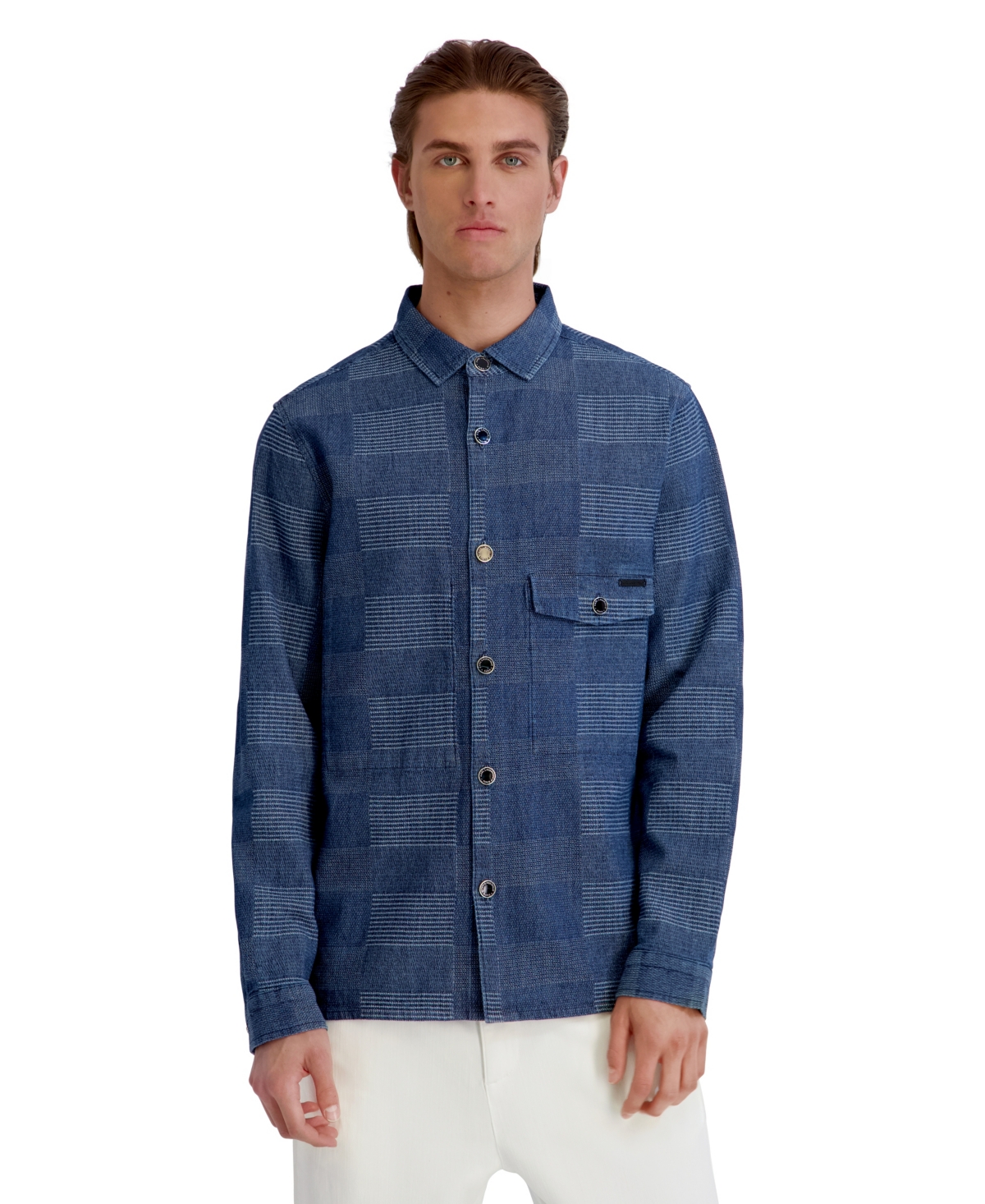 Click here for Karl Lagerfeld Paris Mens Denim Shirt Jacket - Ind... prices