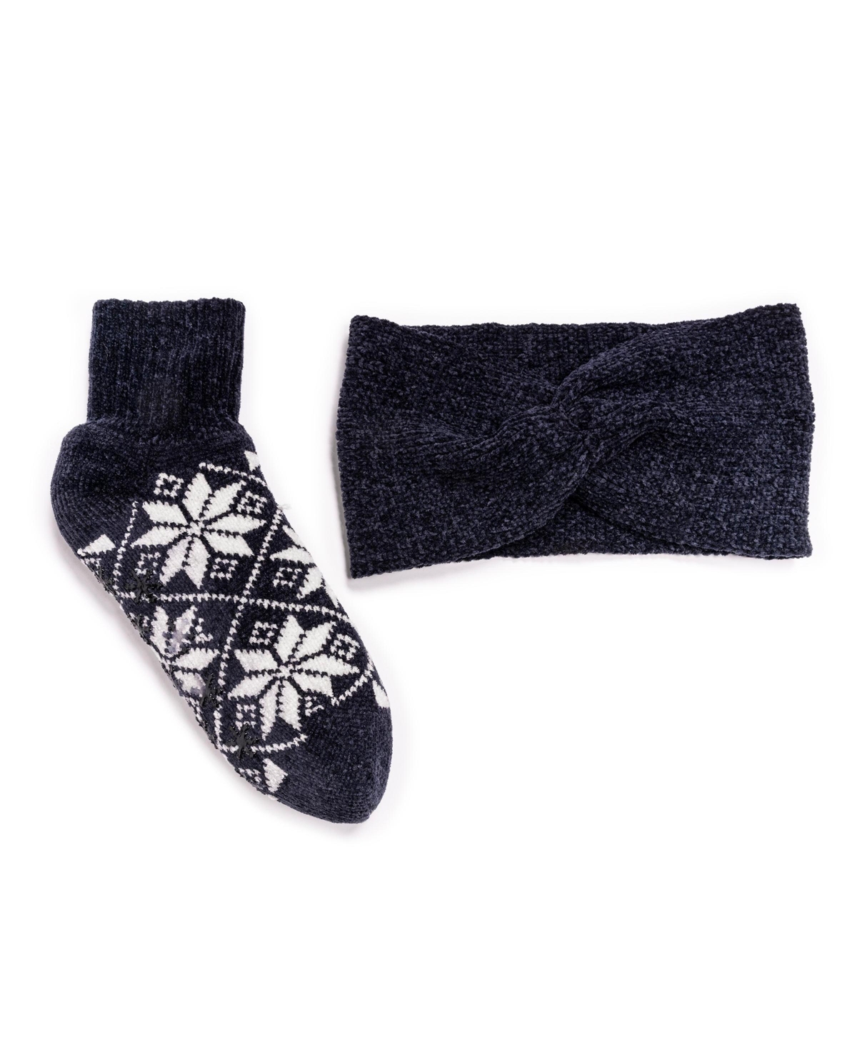 Click here for Muk Luks Womens Chenille Sock and Headband Set - N... prices