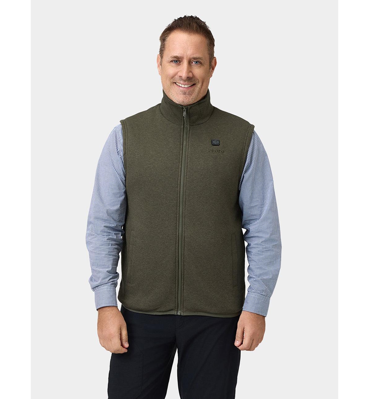 Click here for ororo Mens 4-Zone Fleece Heated Vest - Army green prices