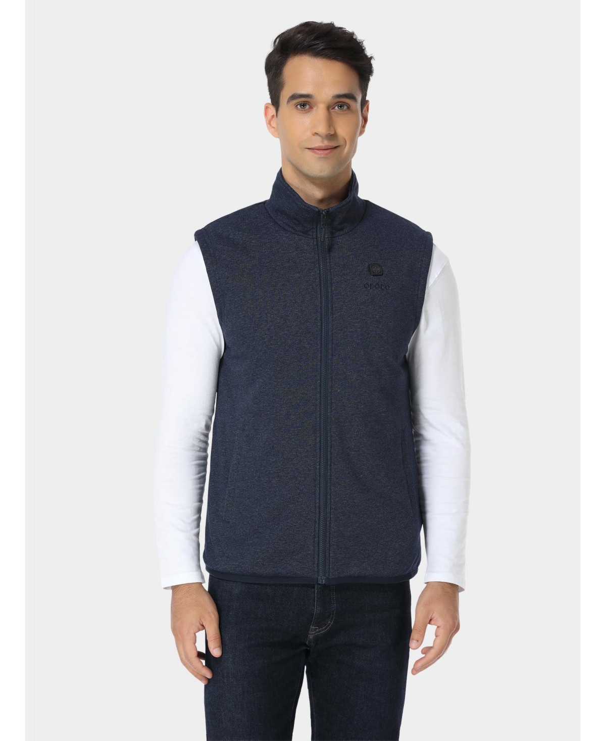 Click here for ororo Mens 4-Zone Fleece Heated Vest - Navy blue prices
