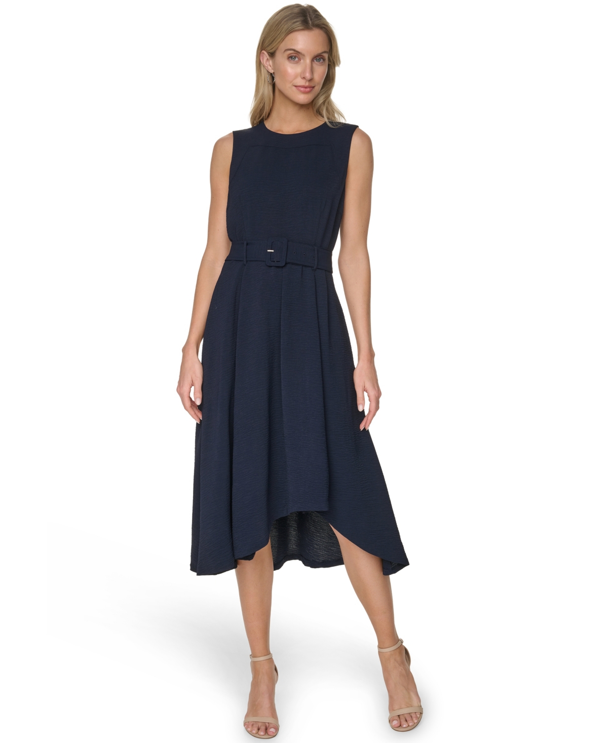 Click here for Calvin Klein Womens Crew Neck Midi Dress - INDIGO prices