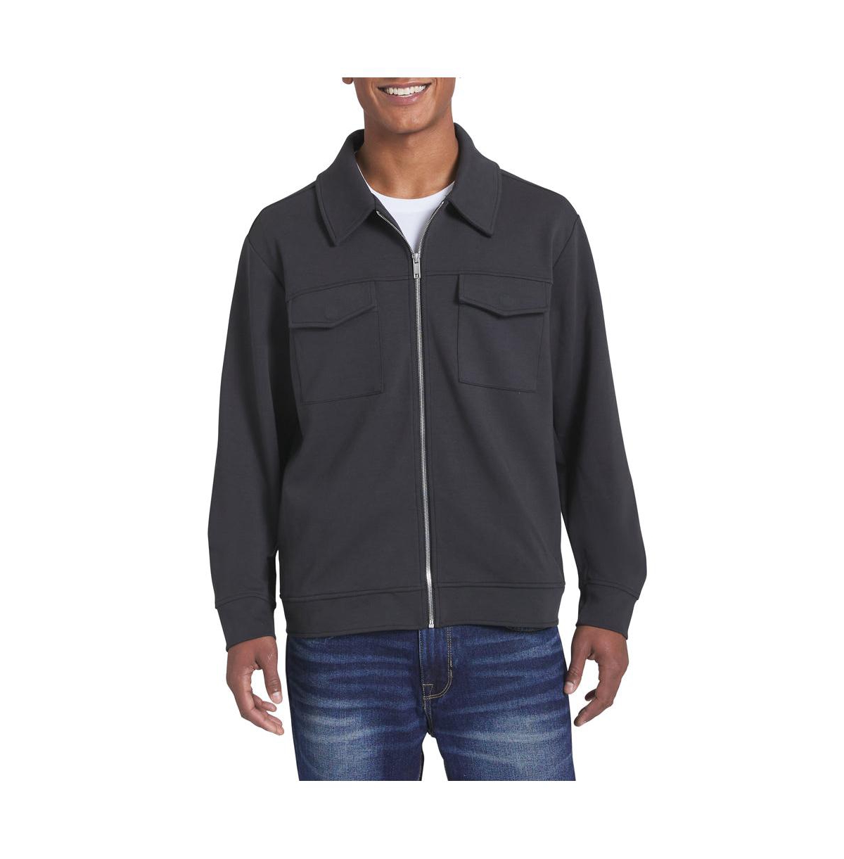 Click here for dkny Mens Empire Knit Zip-Up Jacket - Black prices