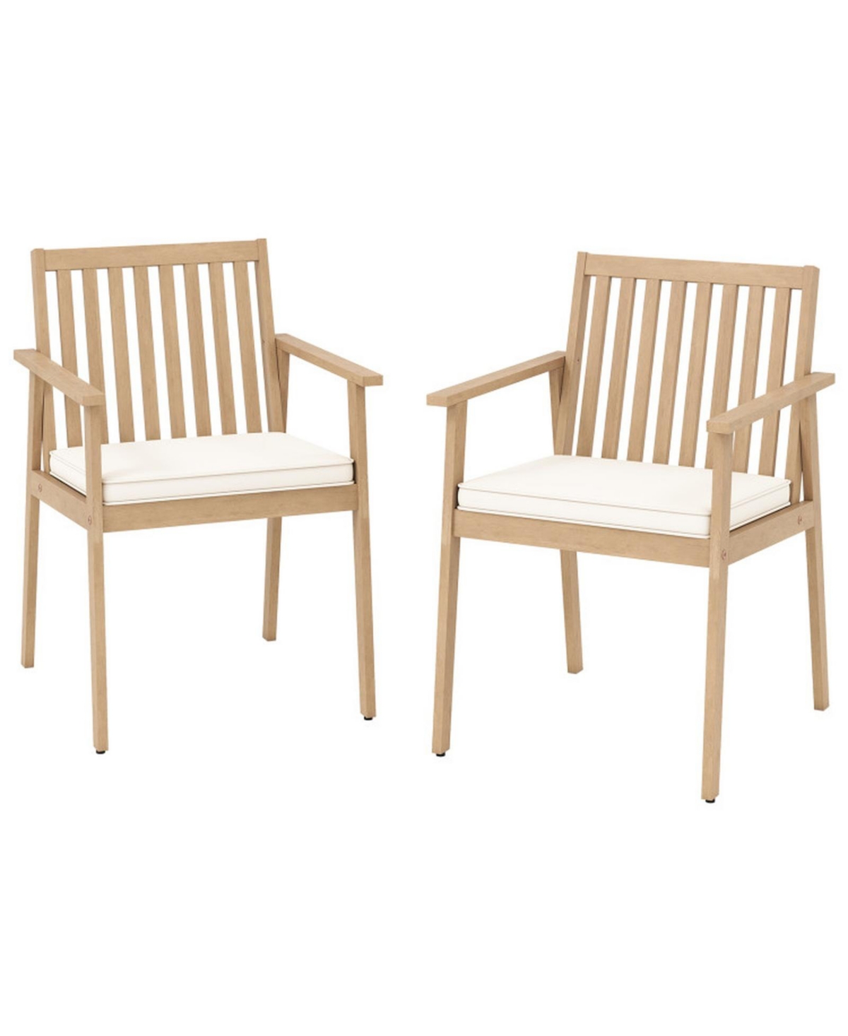 Click here for Gouun Set of 2 Outdoor Acacia Wood Patio Dining Ch... prices