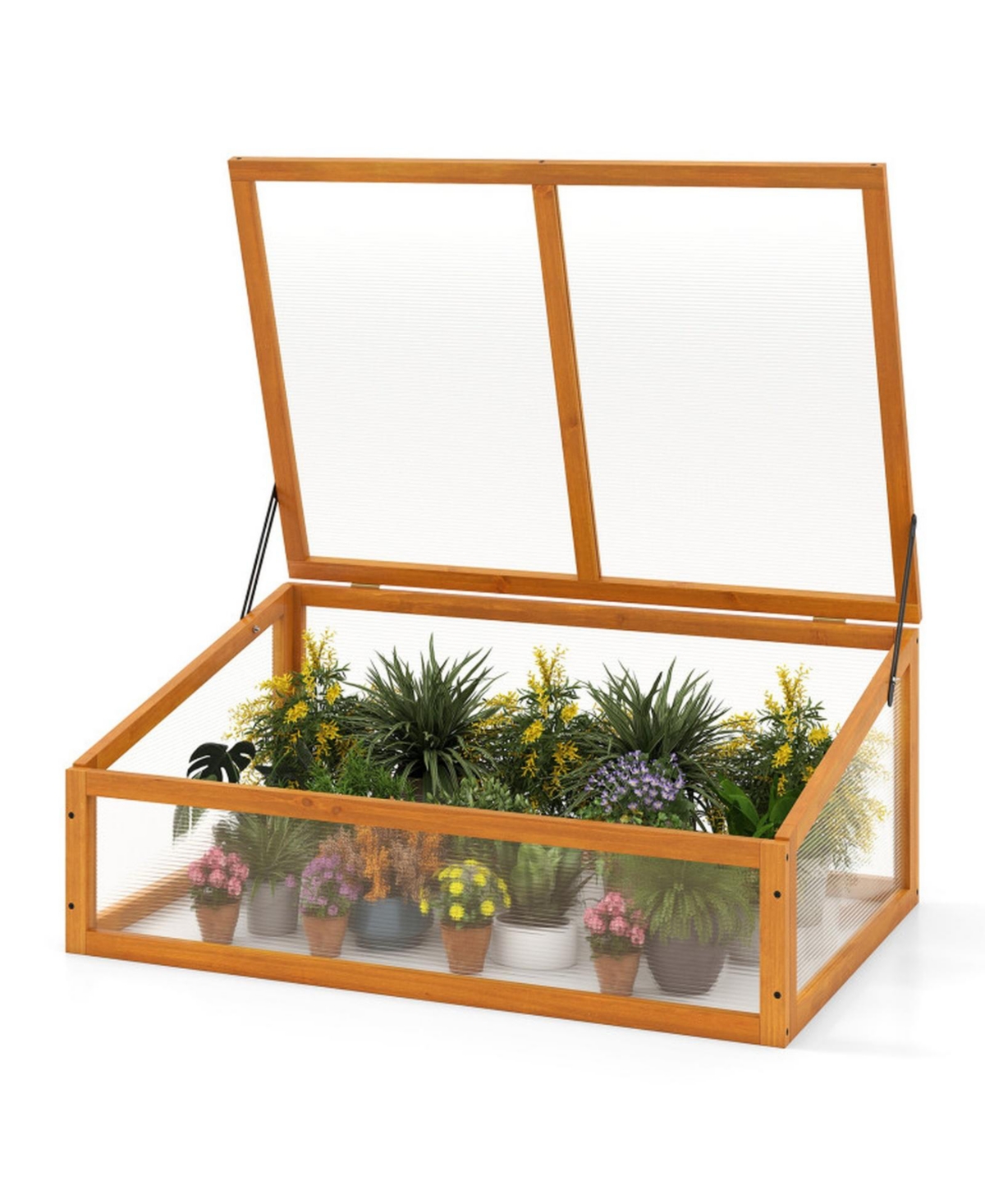 Click here for Gouun Fir Wood Cold Frame Greenhouse with Transpar... prices