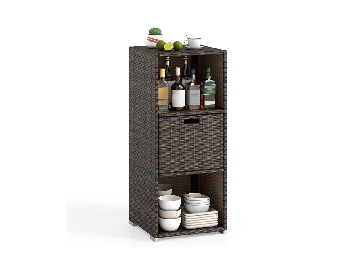 Click here for sumyeg Outdoor Storage Cabinet Patio Wicker Organi... prices