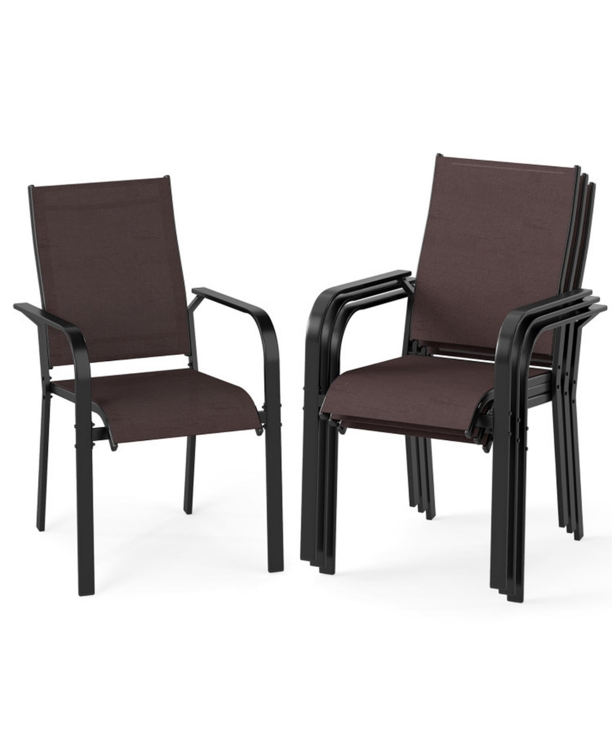 Click here for Gouun Stackable Outdoor Armchairs Set of 4 with Br... prices