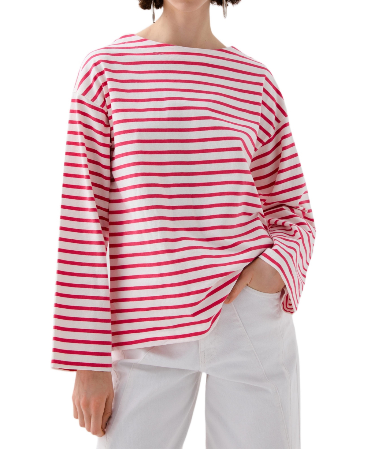 Click here for Scalpers Womens Stripes Label Ls Tee - Coralstripe... prices