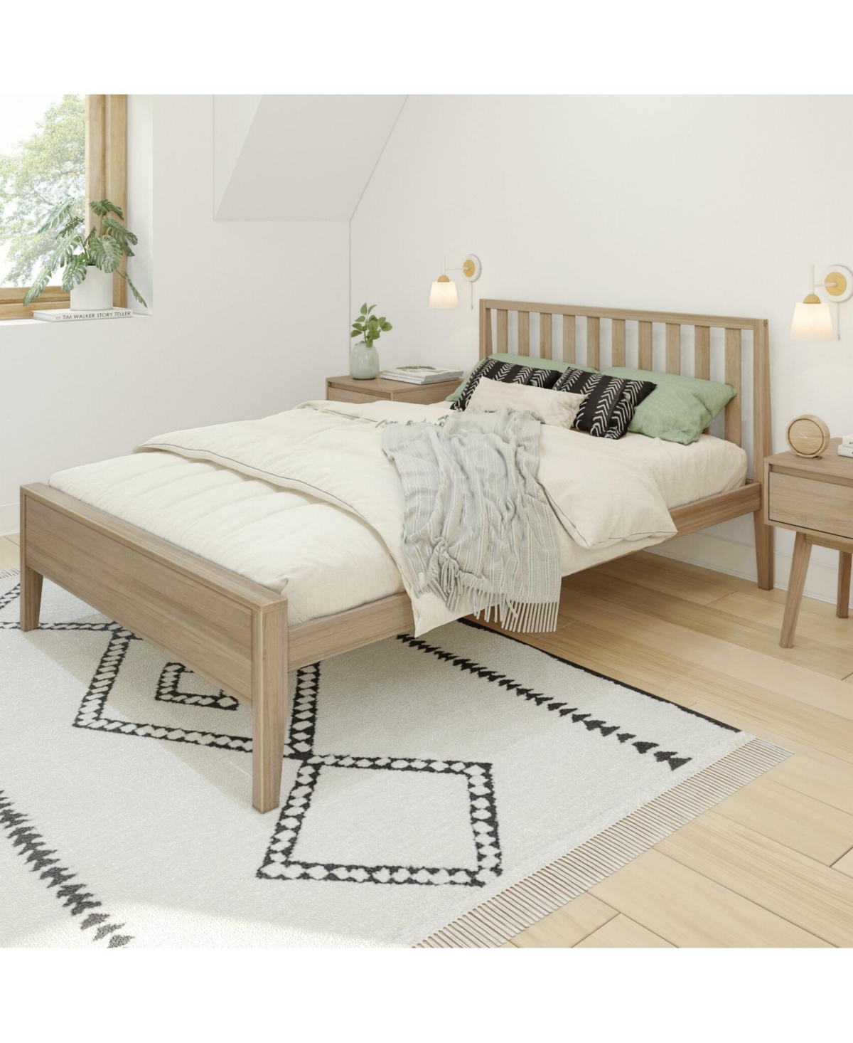 Click here for Max & Lily Scandinavian Bed Frame  Solid Wood Plat... prices