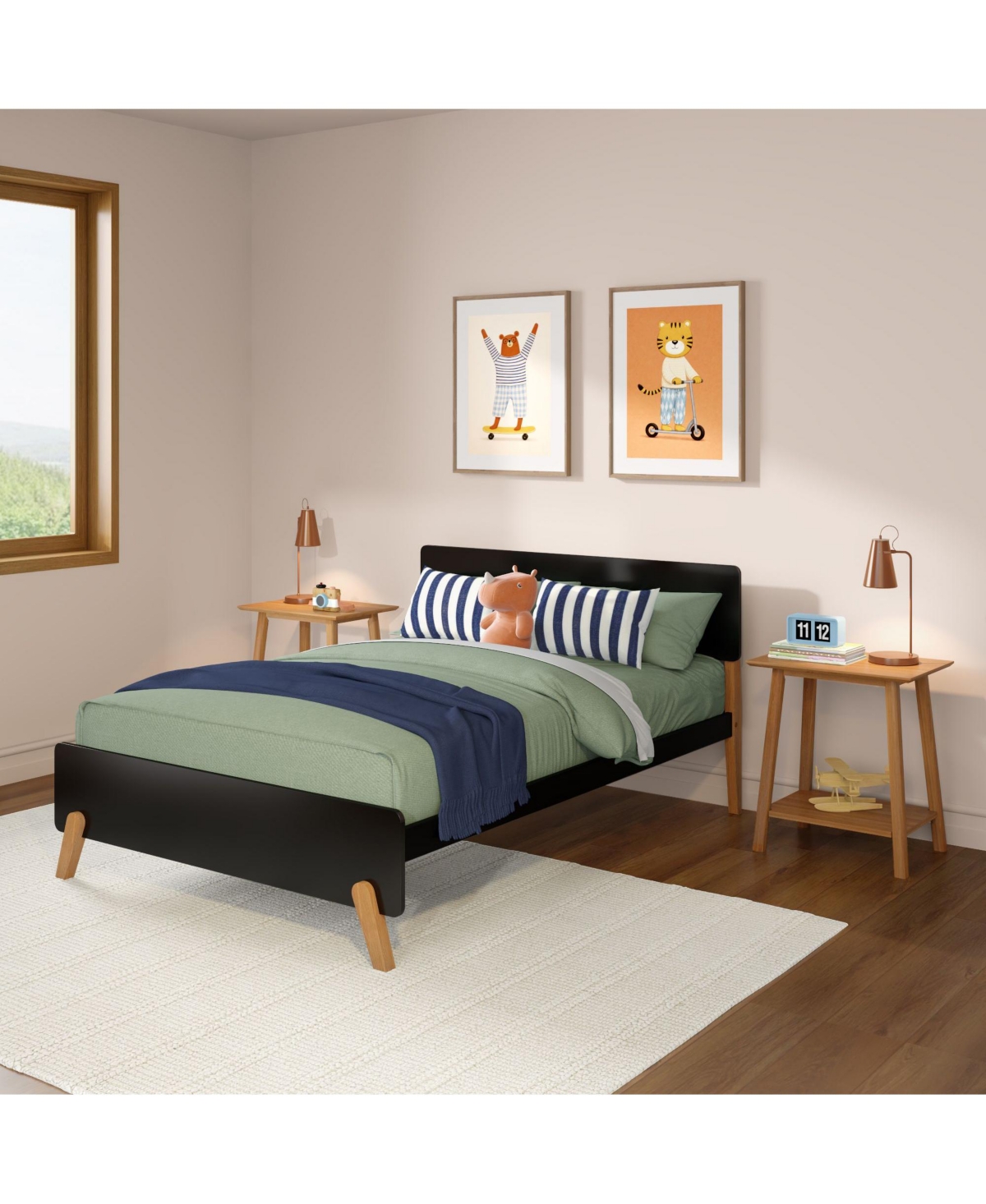 Click here for Max & Lily Bed Frame  Mid-Century Modern Solid Woo... prices