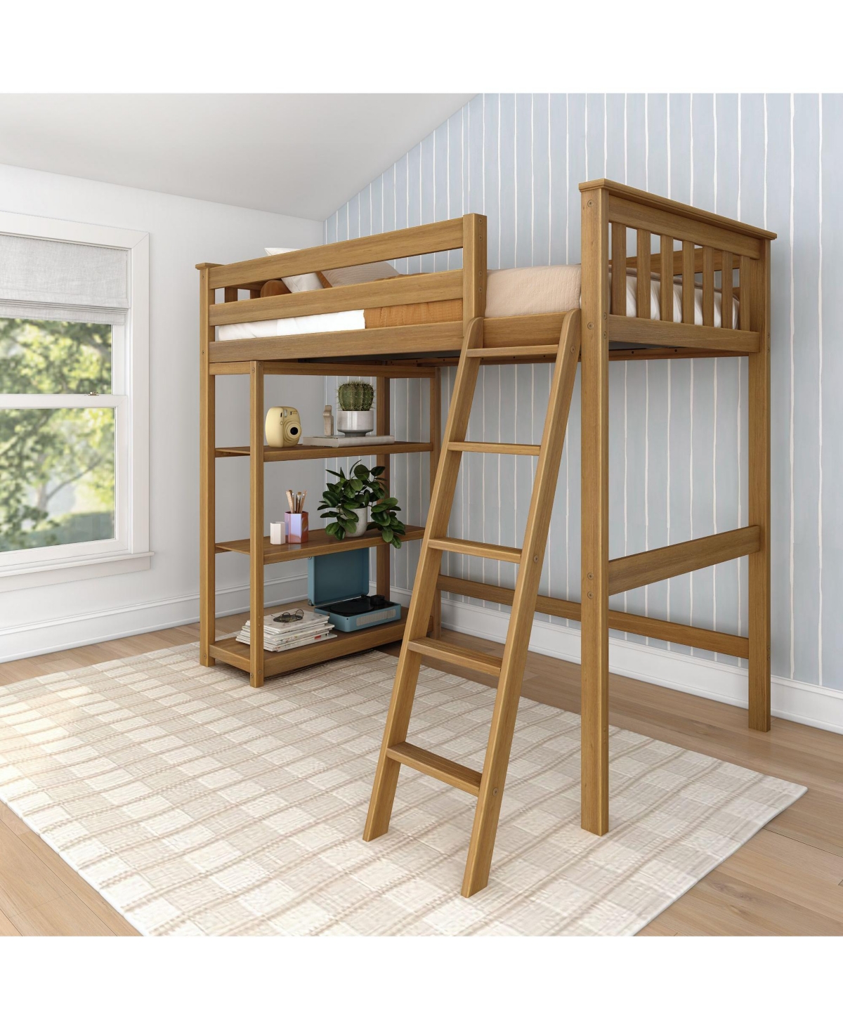 Click here for Max & Lily Solid Wood High Loft Bed Twin Bed Frame... prices