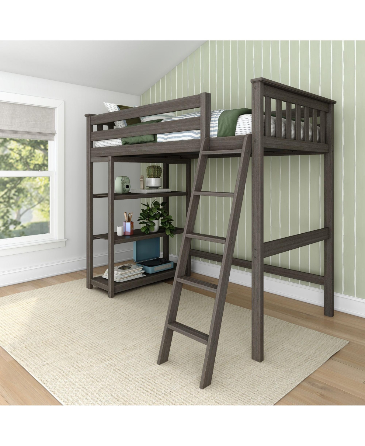 Click here for Max & Lily Solid Wood High Loft Bed Twin Bed Frame... prices