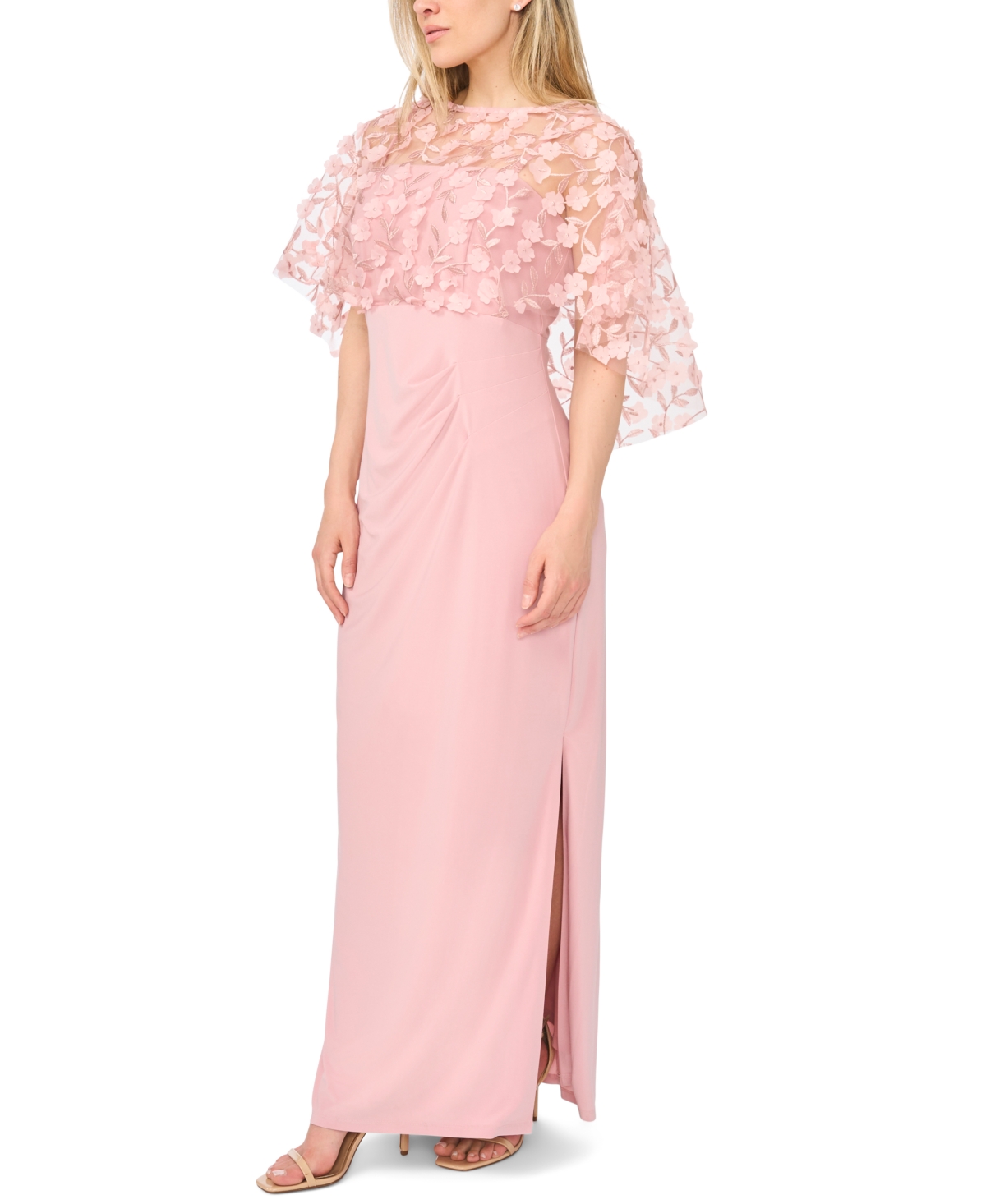 Click here for Msk Petite Polyester Blend Crewneck Gown - Tranqui... prices