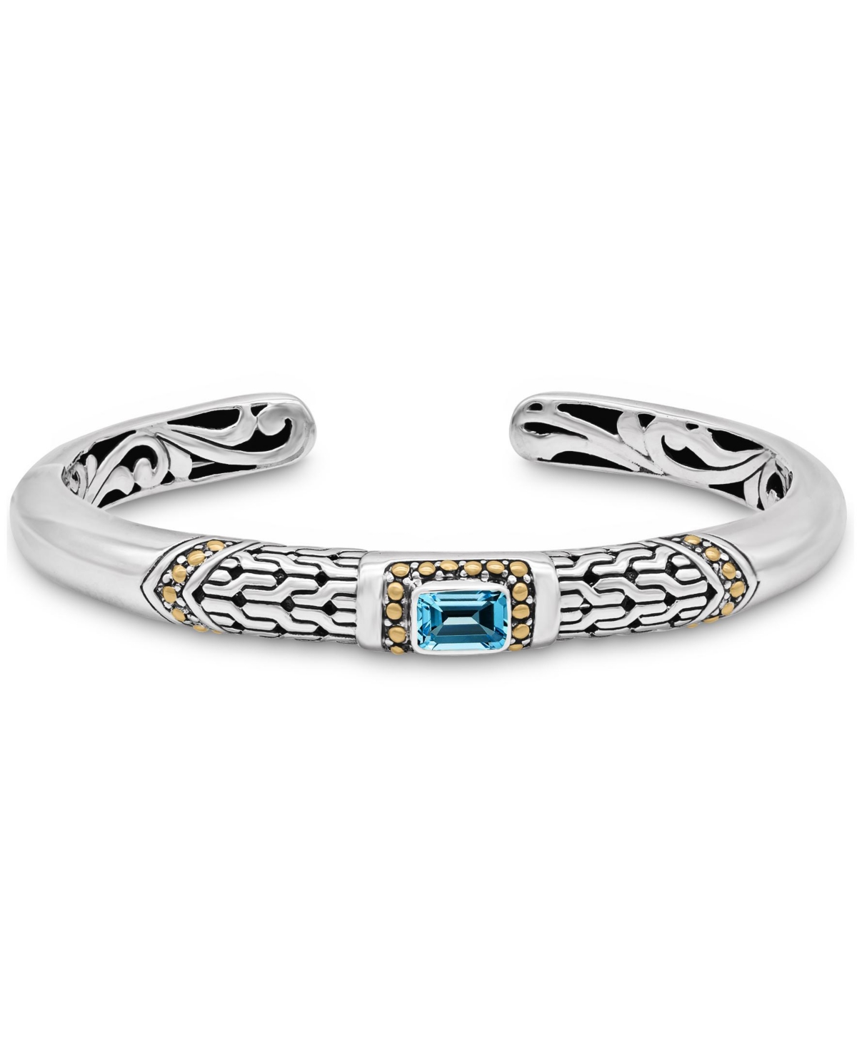 Click here for Devata Swiss Topaz and Legian Cuff Bracelet in Ste... prices