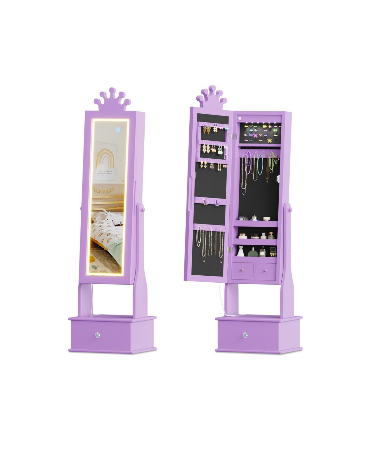 Click here for homfan Freestanding Jewelry Armoire Cabinet - Full... prices