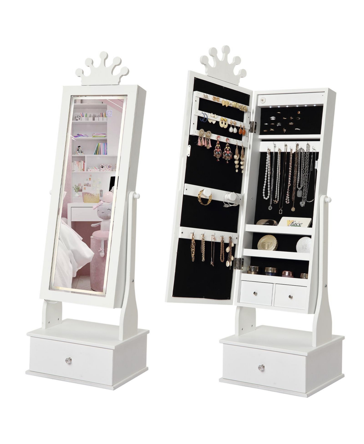 Click here for homfan Freestanding Jewelry Armoire Cabinet - Full... prices