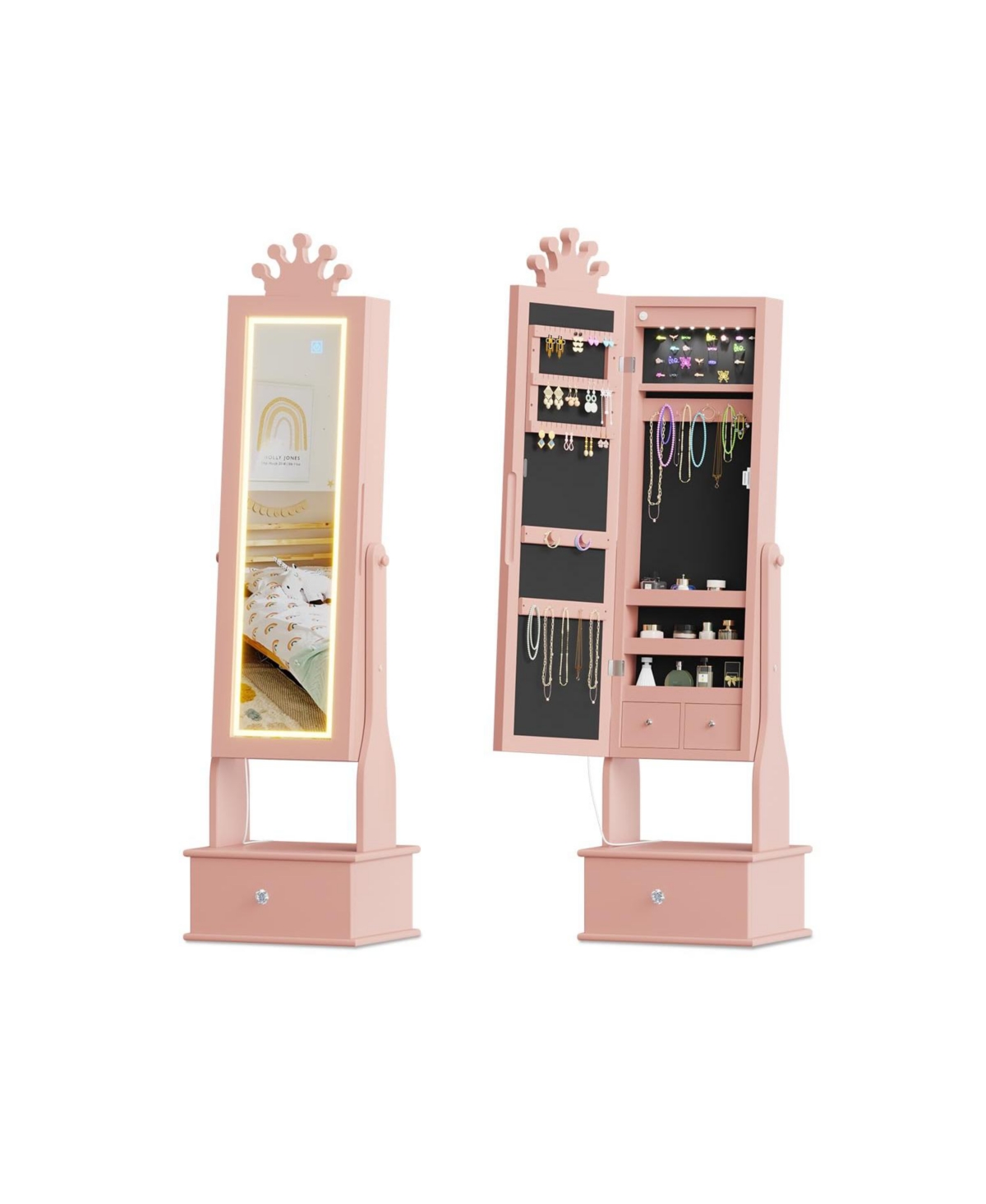 Click here for homfan Freestanding Jewelry Armoire Cabinet - Full... prices