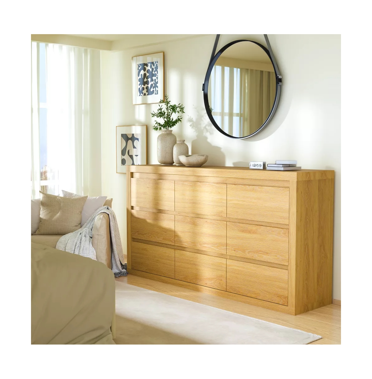 Click here for gaomon 9 Drawer Modern Wooden Dresser with Handlel... prices