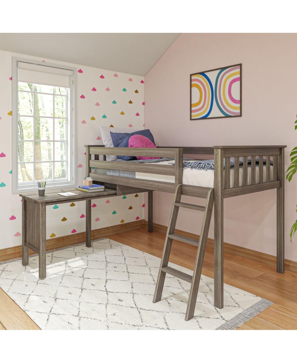 Click here for Max and Lily Solid Wood Twin Loft Bed  Loft Bed wi... prices
