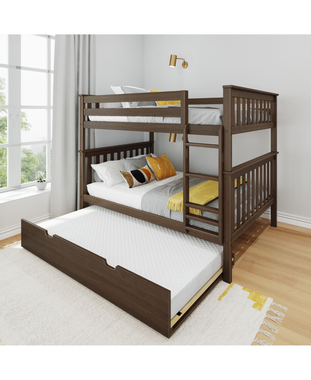 Click here for Max & Lily Full Over Full Bunk Bed With Trundle Be... prices