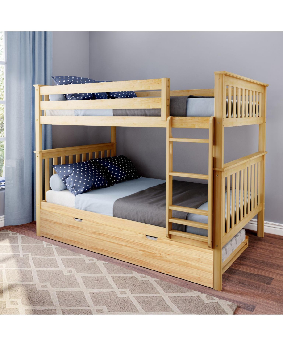 Click here for Max & Lily Full Over Full Bunk Bed With Trundle Be... prices