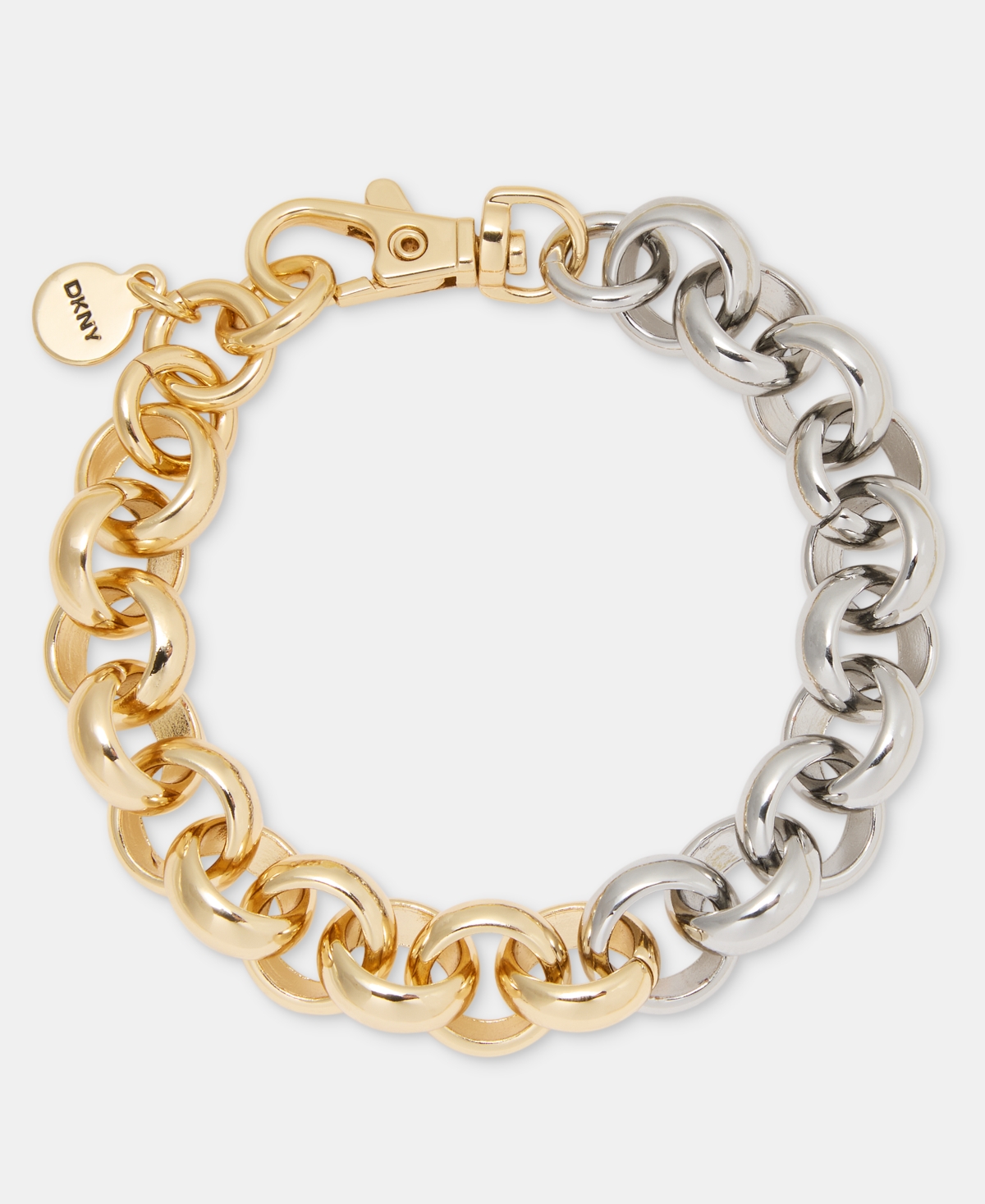 Click here for Dkny Round Chain Link Bracelet - T-Tone prices