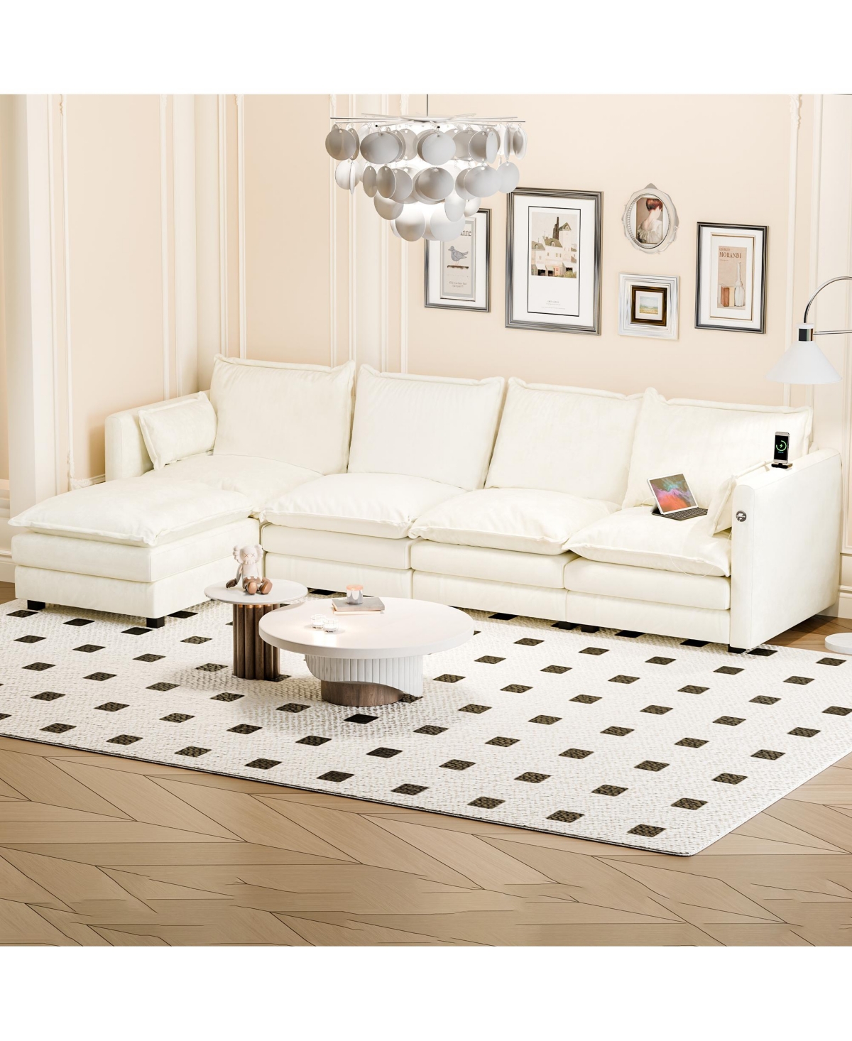 Click here for Dyhome Modular Sectional Sofa L Shaped Couch  4 Se... prices