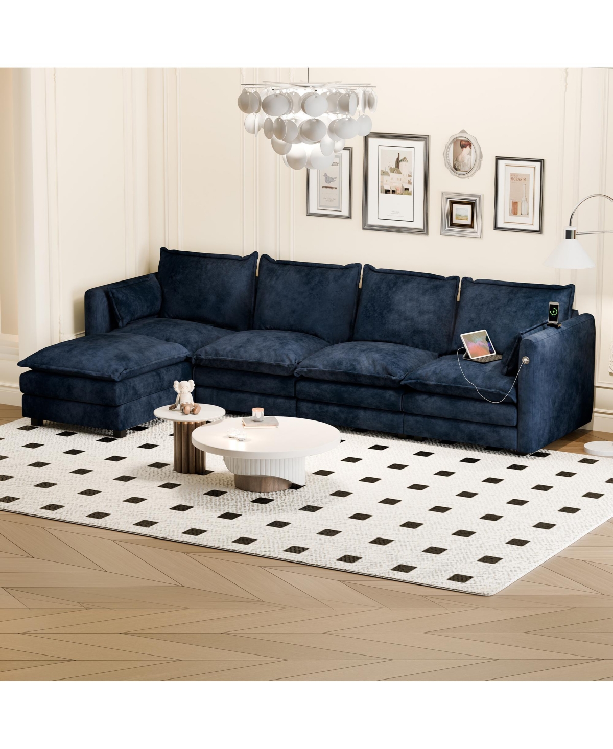 Click here for Dyhome Modular Sectional Sofa L Shaped Couch  4 Se... prices