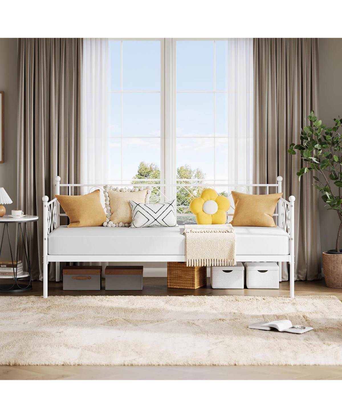 Click here for gaomon Twin Heart-Shaped Metal Daybed with Trundle... prices
