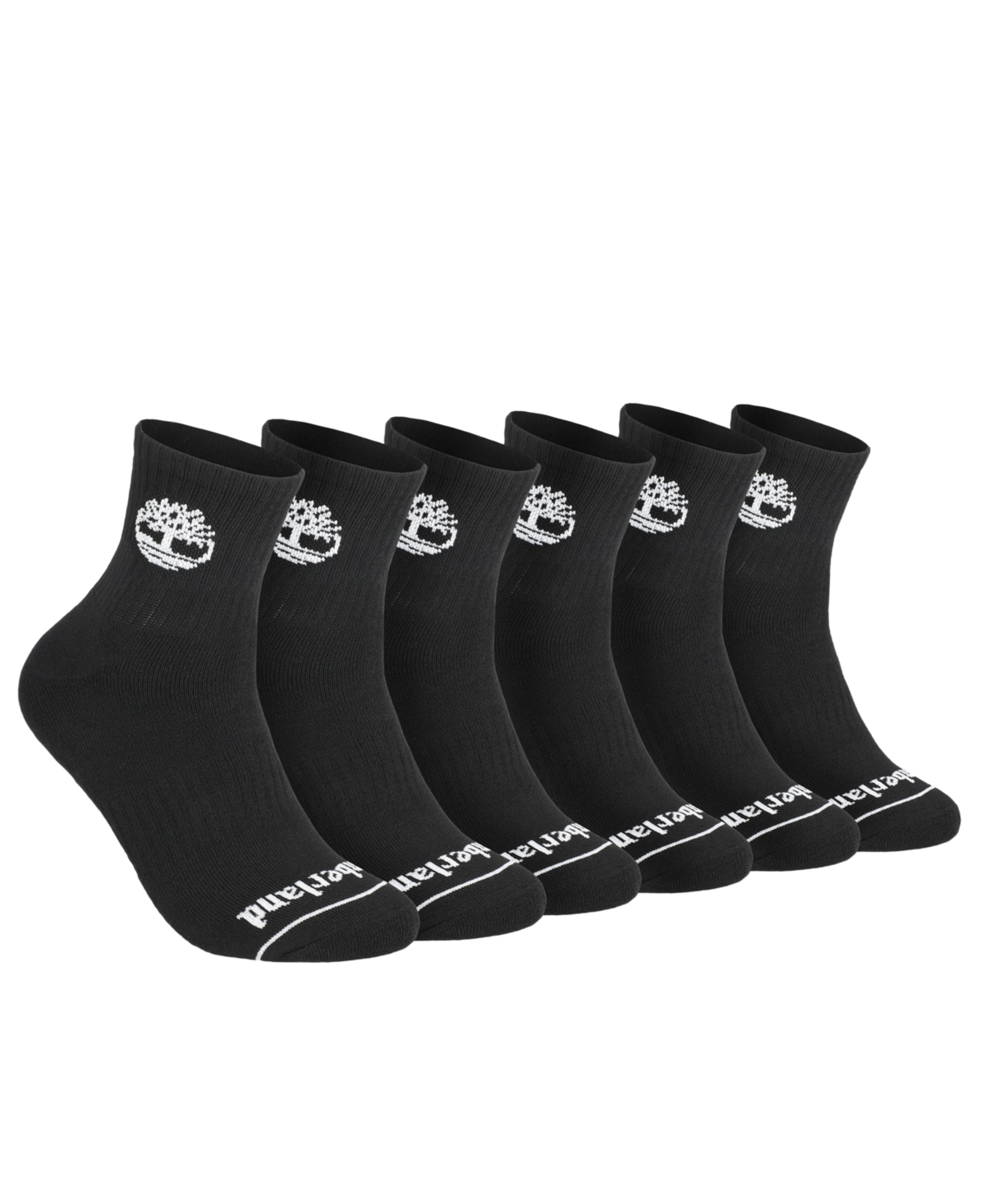 Click here for Timberland Mens 6-Pair Millboro Quarter Sock - Bla... prices