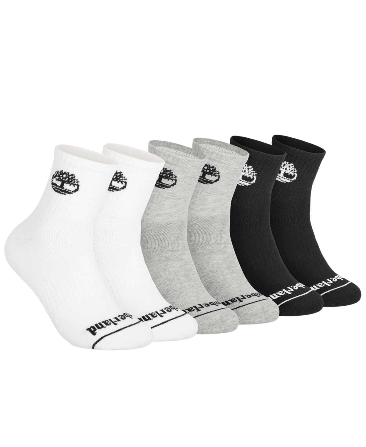 Click here for Timberland Mens 6-Pair Millboro Quarter Sock - Bla... prices