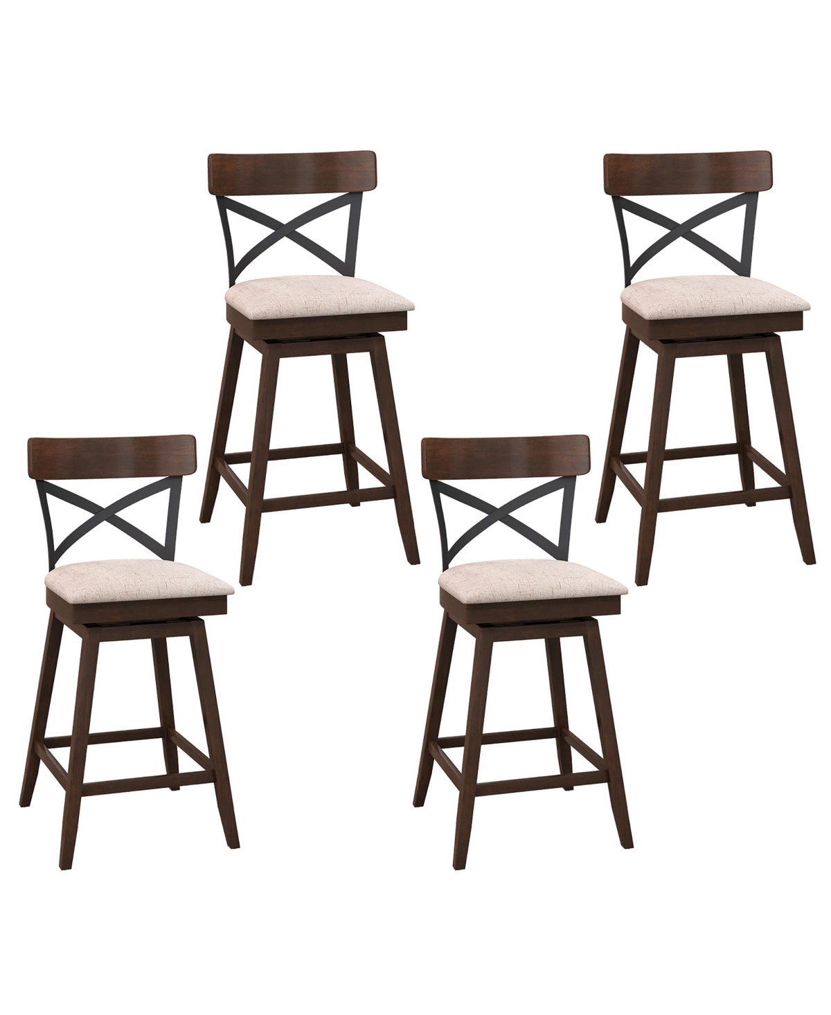 Click here for Costway Wooden Swivel Bar Stools Upholstered Count... prices