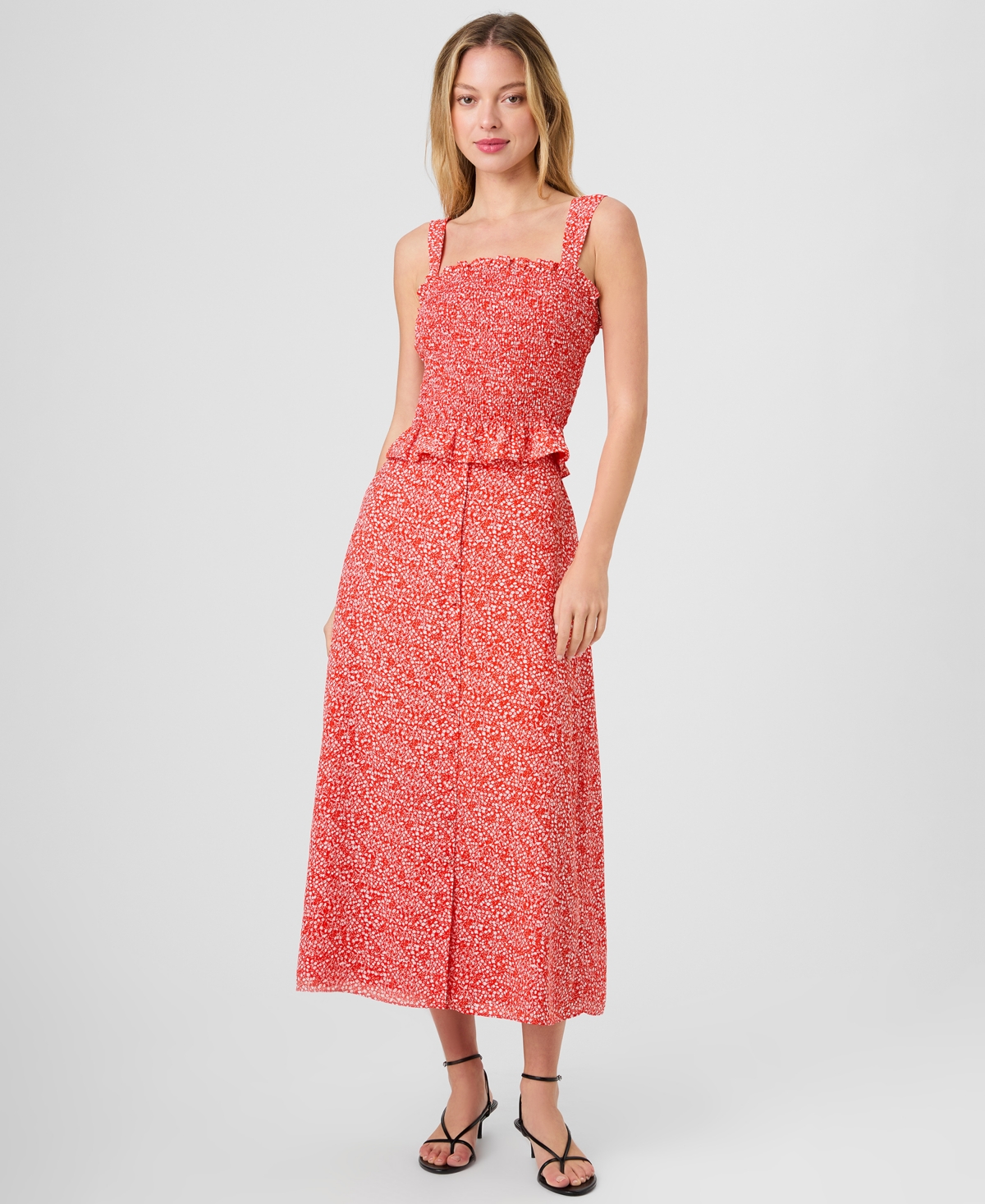 Click here for French Connection Womens Floral Print Smocked Top... prices