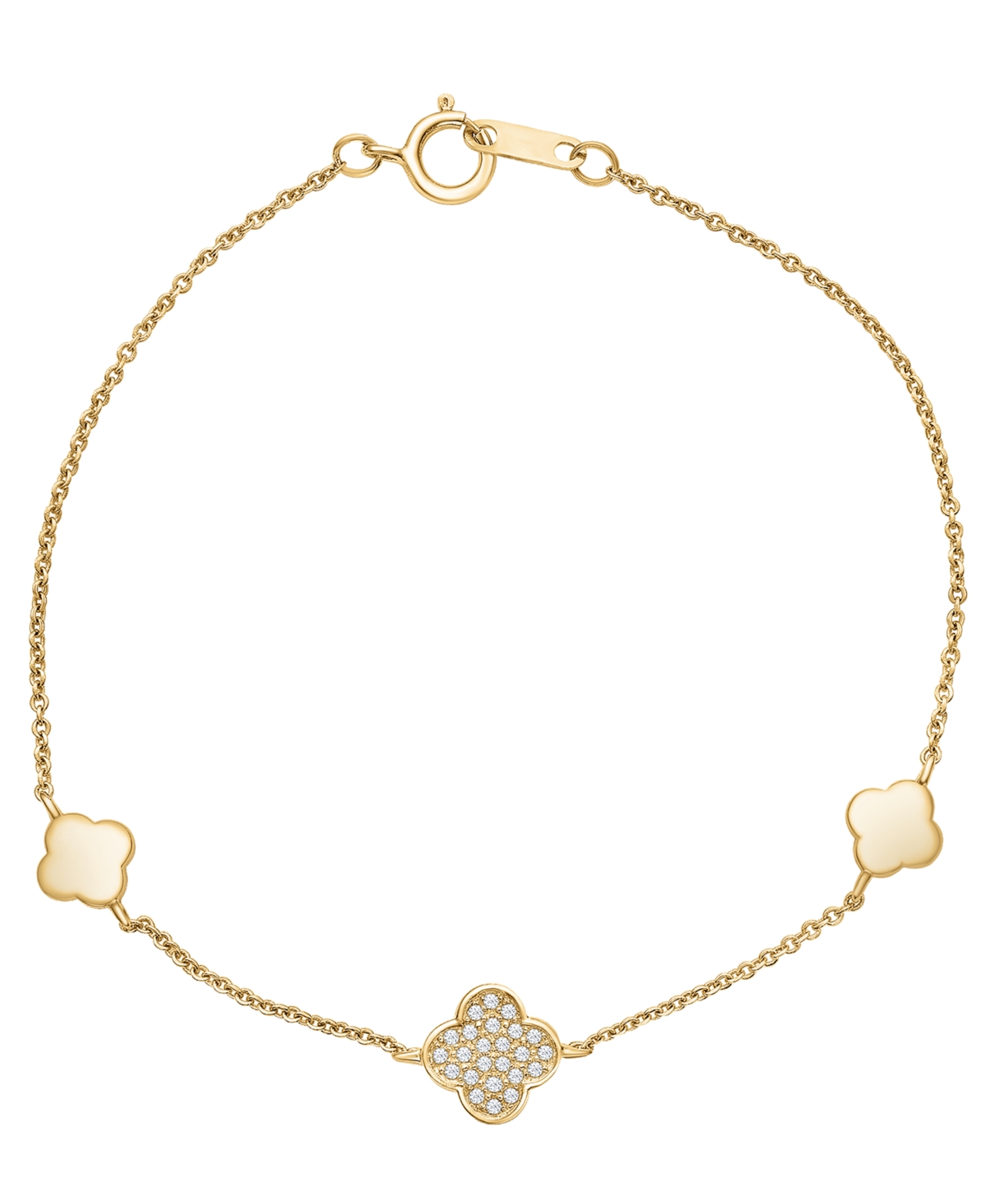 Click here for Wrapped Diamond (1/10 ct. t.w.) 3-Clover Bracelet... prices