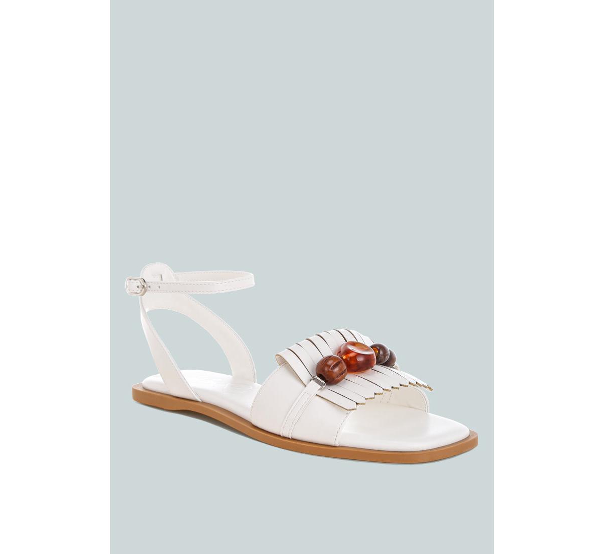 Click here for London Rag Womens Morgine Beaded Flat Sandals - Wh... prices