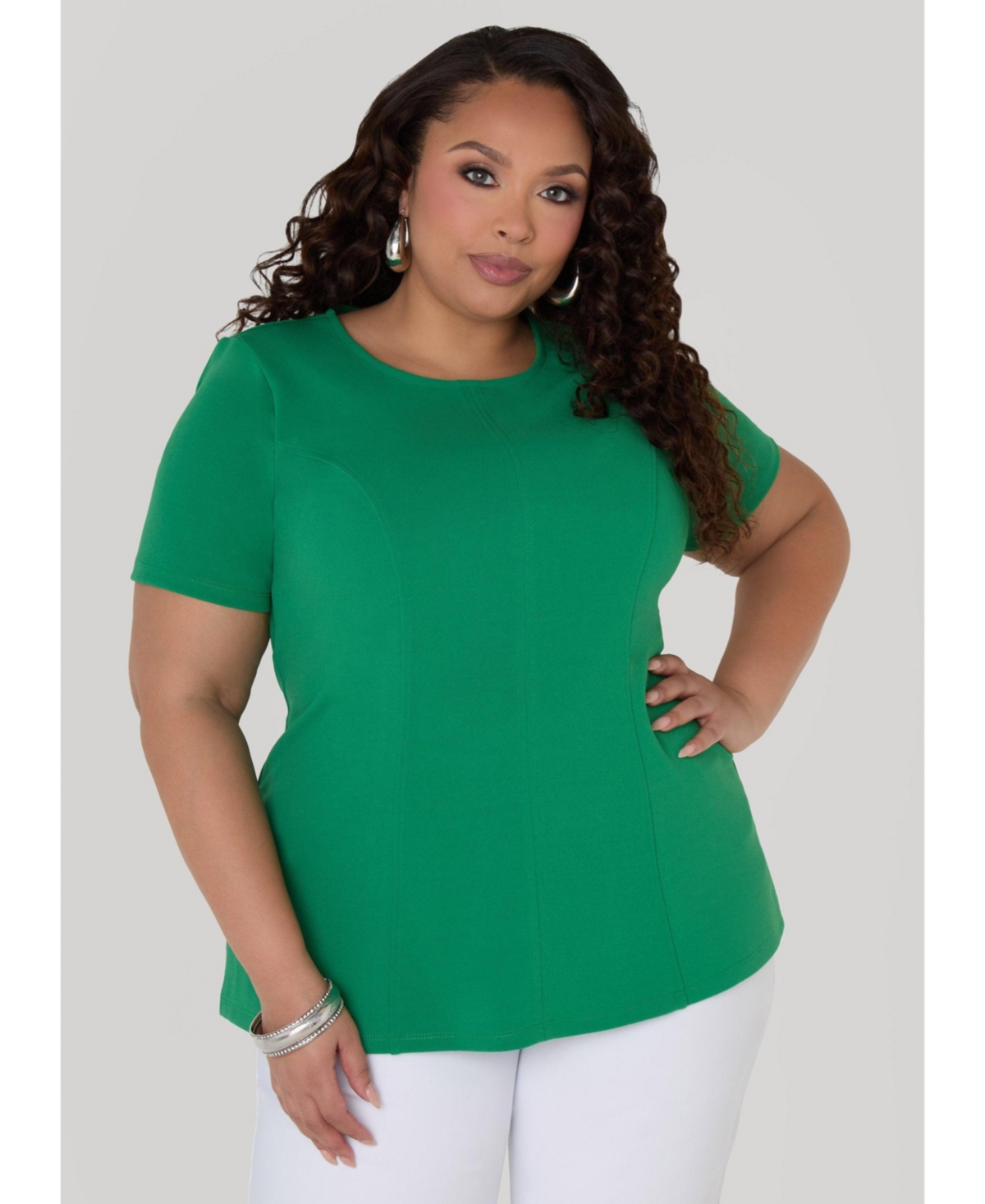 Click here for Ashley Stewart Womens Peplum Crepe Top - 10/12  Am... prices
