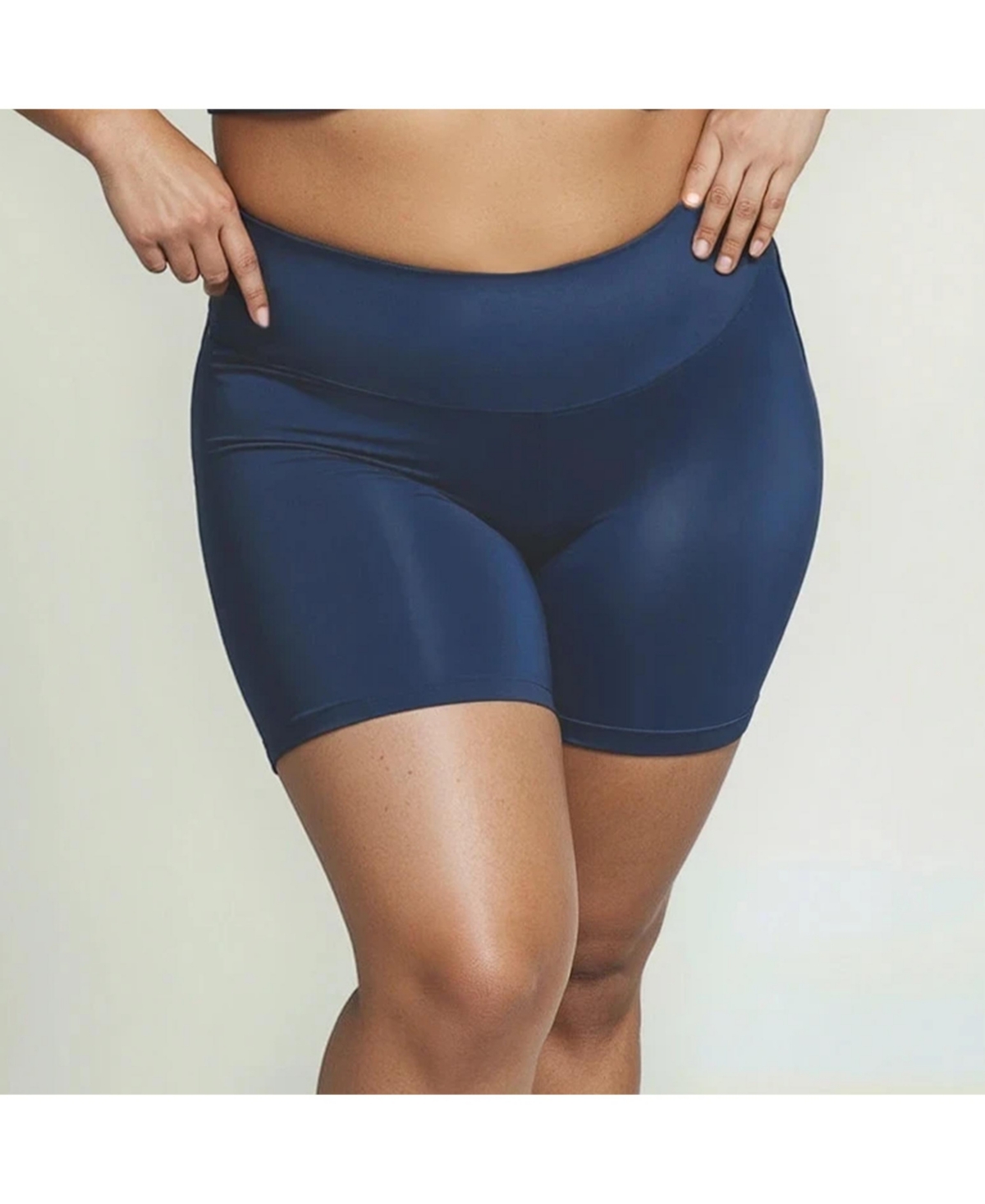 Click here for Calypsa Womens Plus Size Mid-Thigh Swim Shorts - N... prices