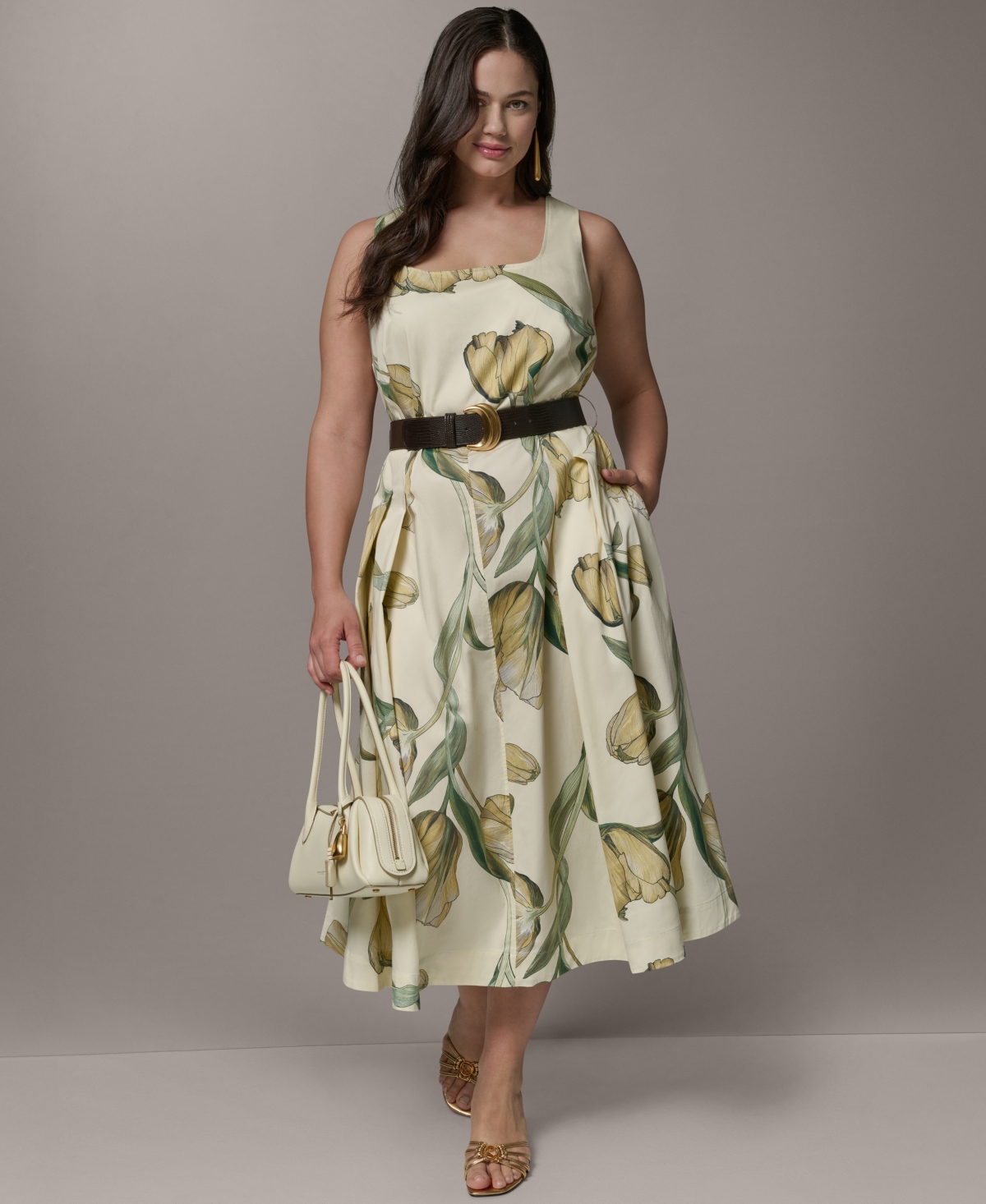 Click here for Donna Karan New York Plus Size Square Neck Belted... prices